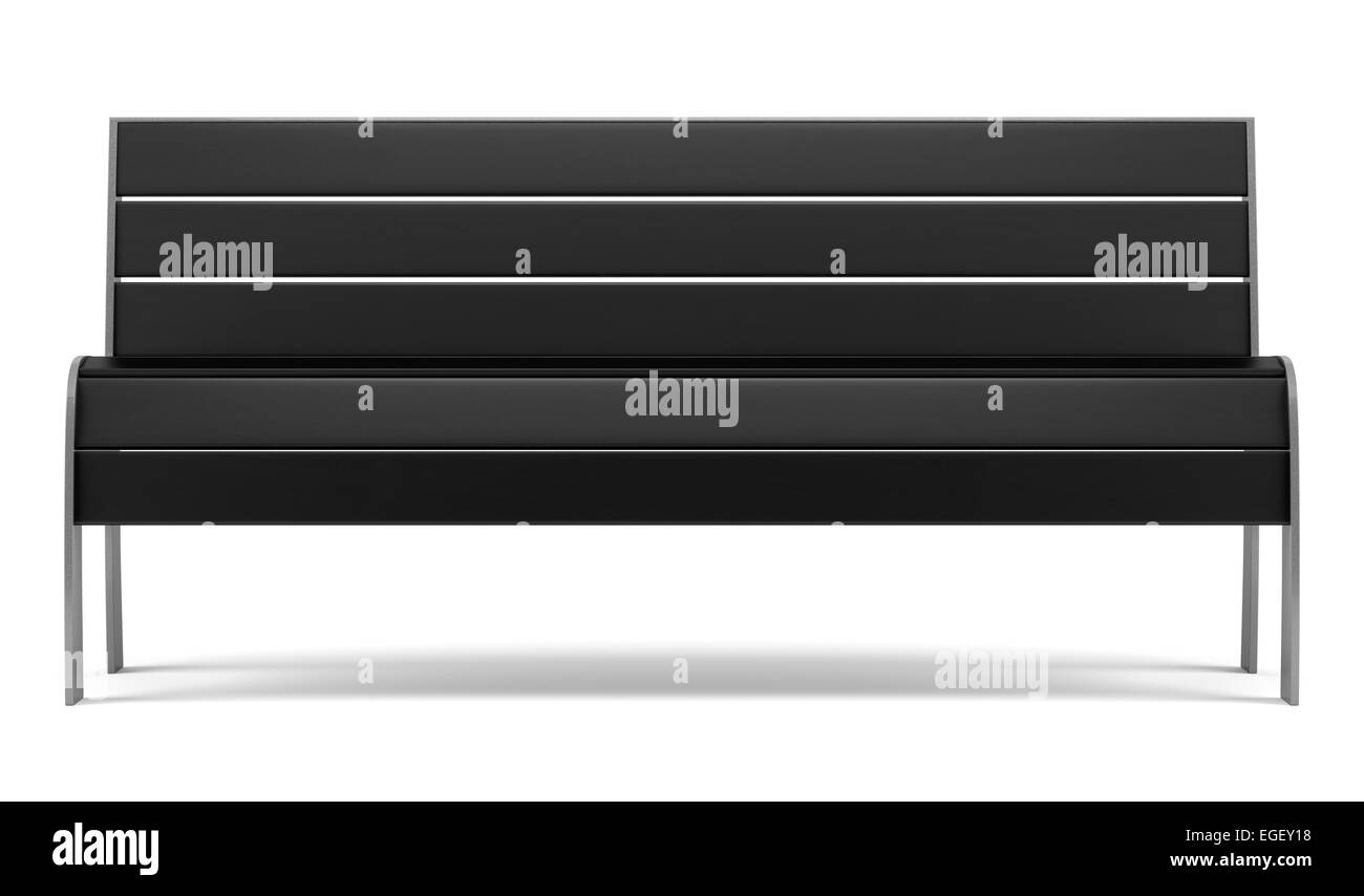 black street bench isolated on white background Stock Photo - Alamy