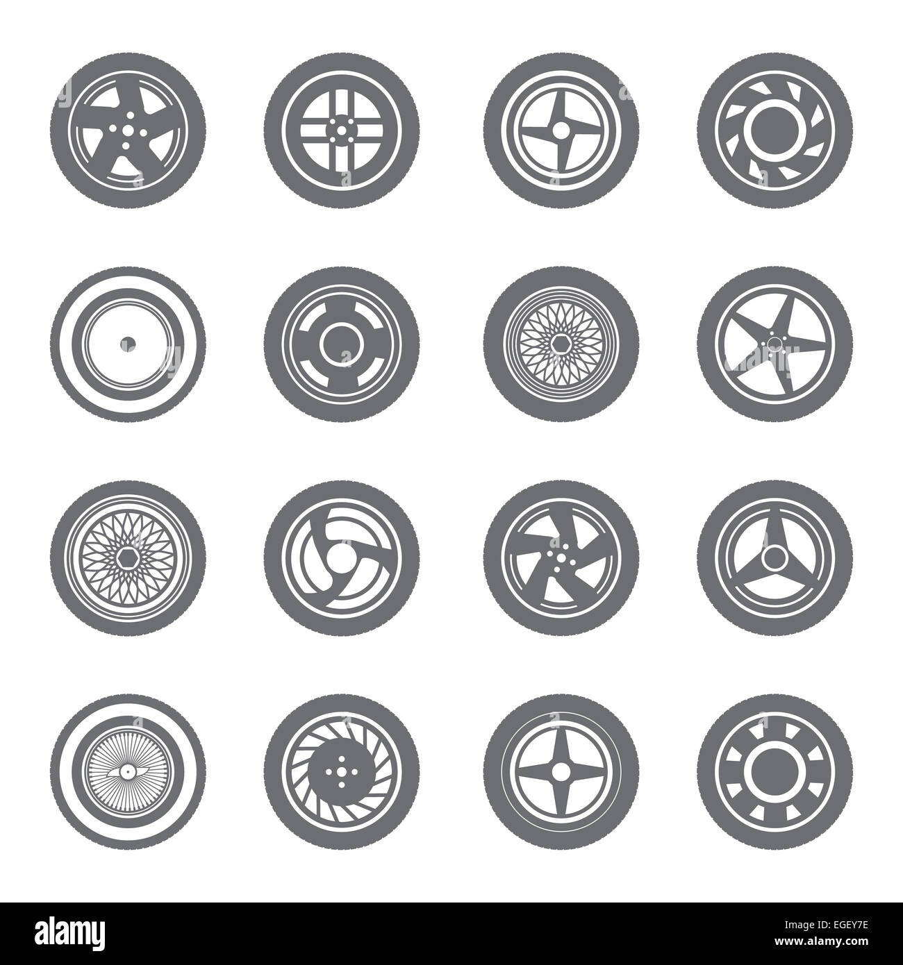 Set of wheel rims Stock Photo - Alamy