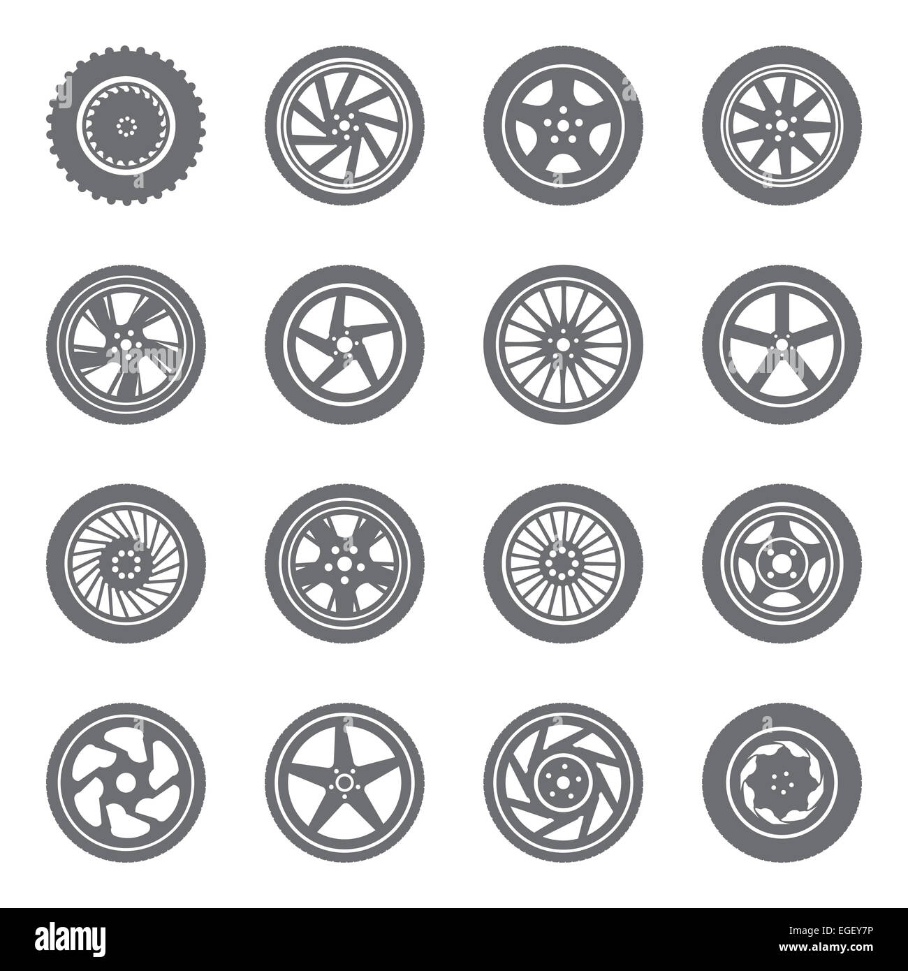 Set of wheel rims Stock Photo - Alamy