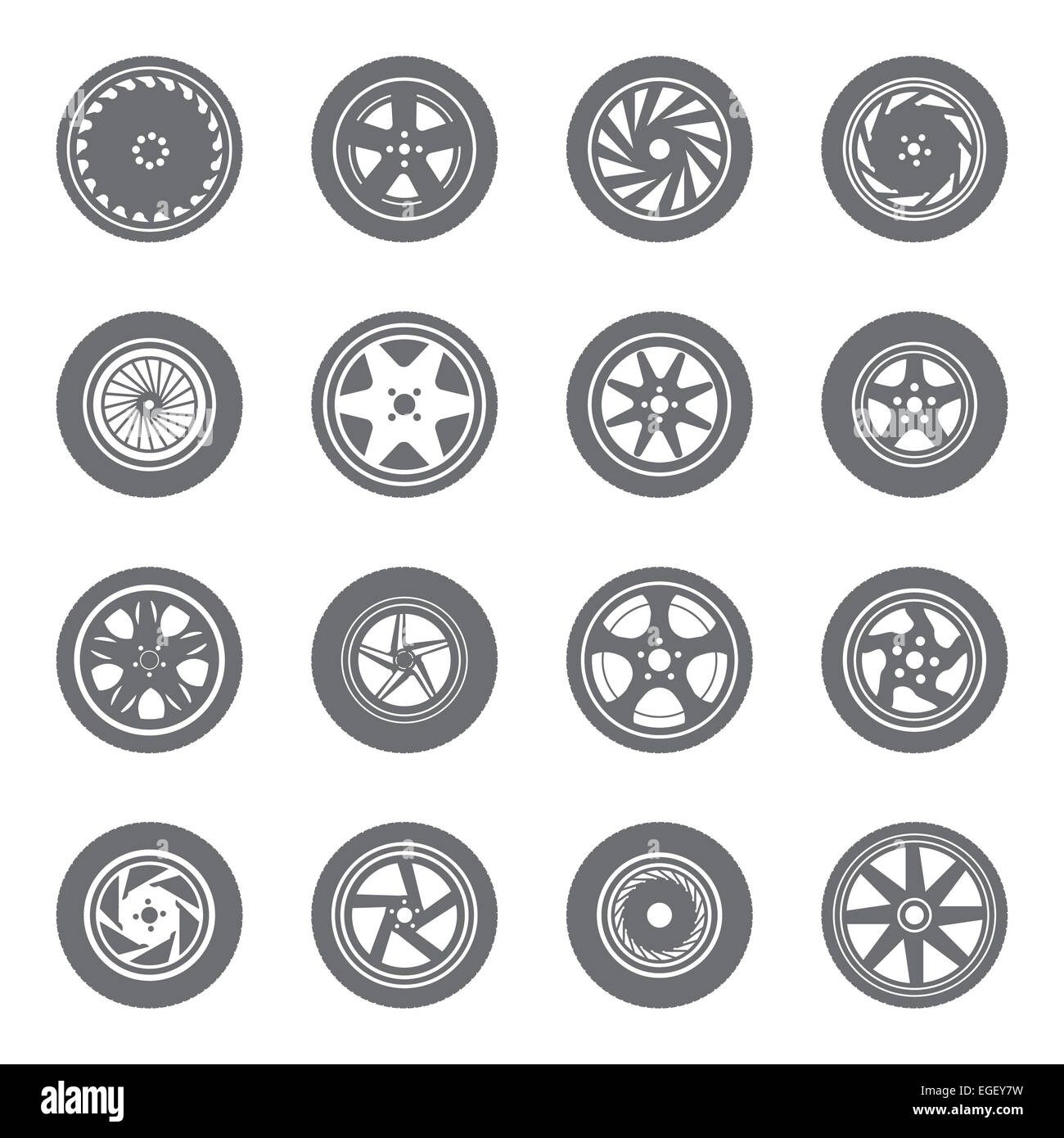 Set of wheel rims Stock Photo - Alamy