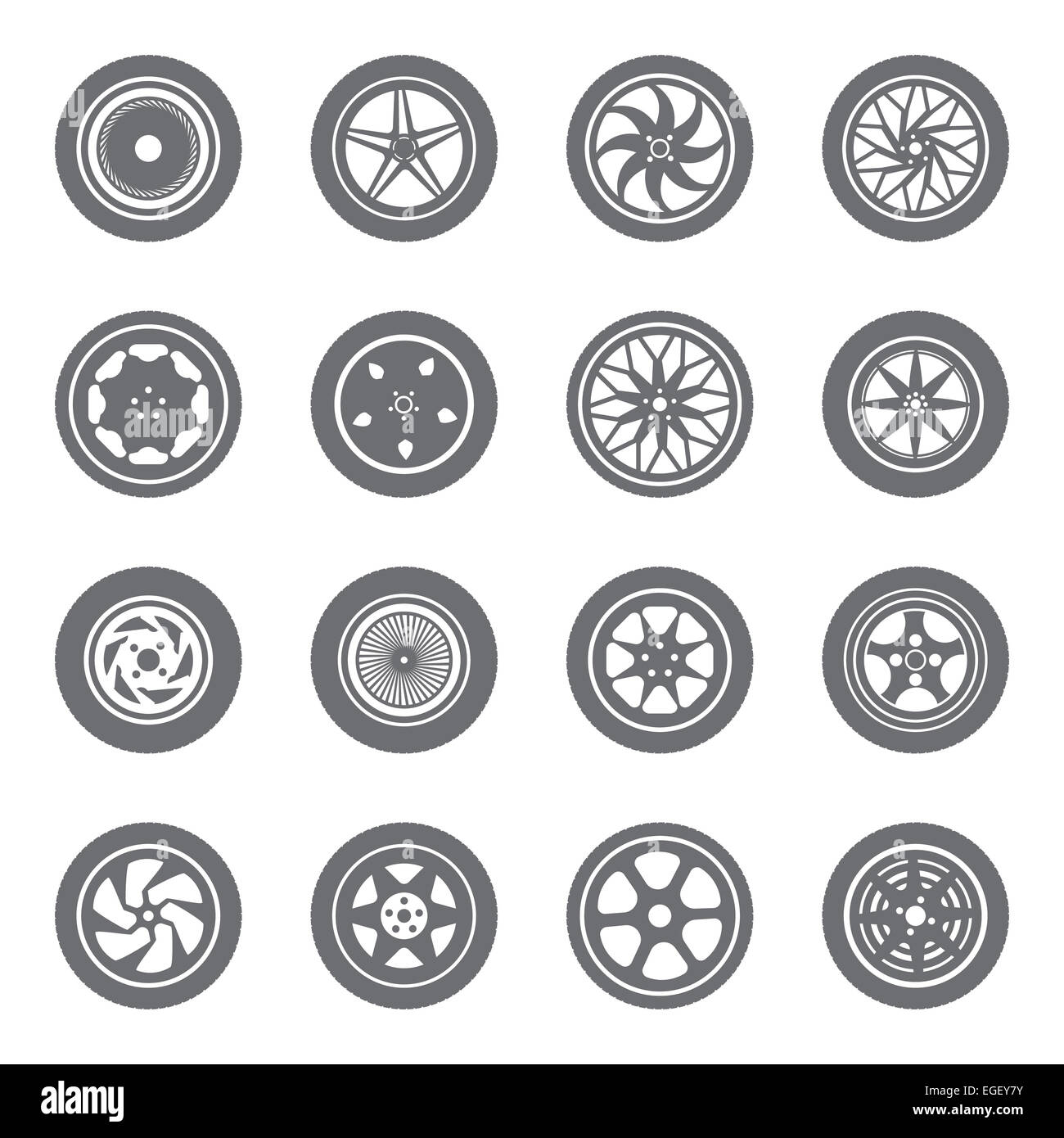 Set of wheel rims Stock Photo - Alamy