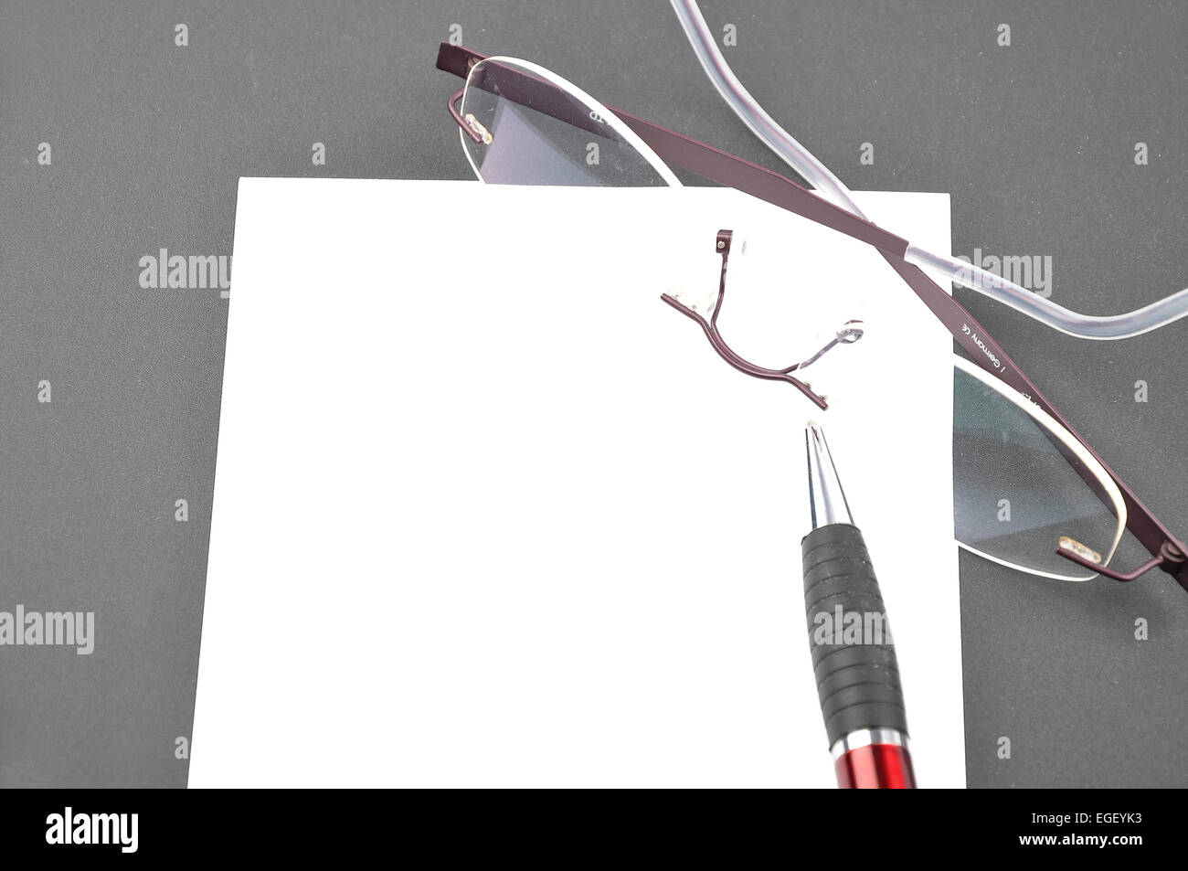 Paper and glasses Stock Photo - Alamy