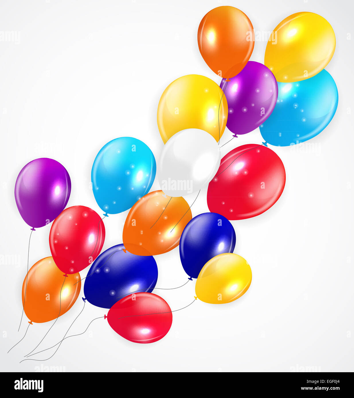 Set of Colored Balloons, Vector Illustration Stock Photo - Alamy