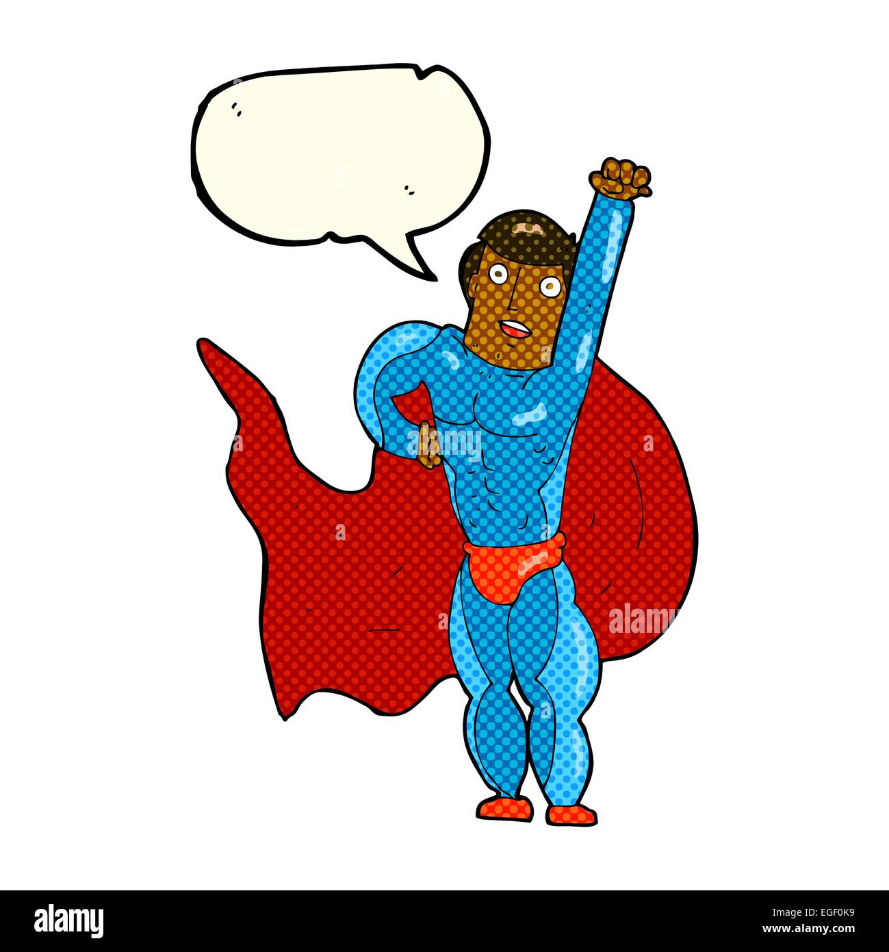 cartoon superhero with speech bubble Stock Vector Image & Art - Alamy