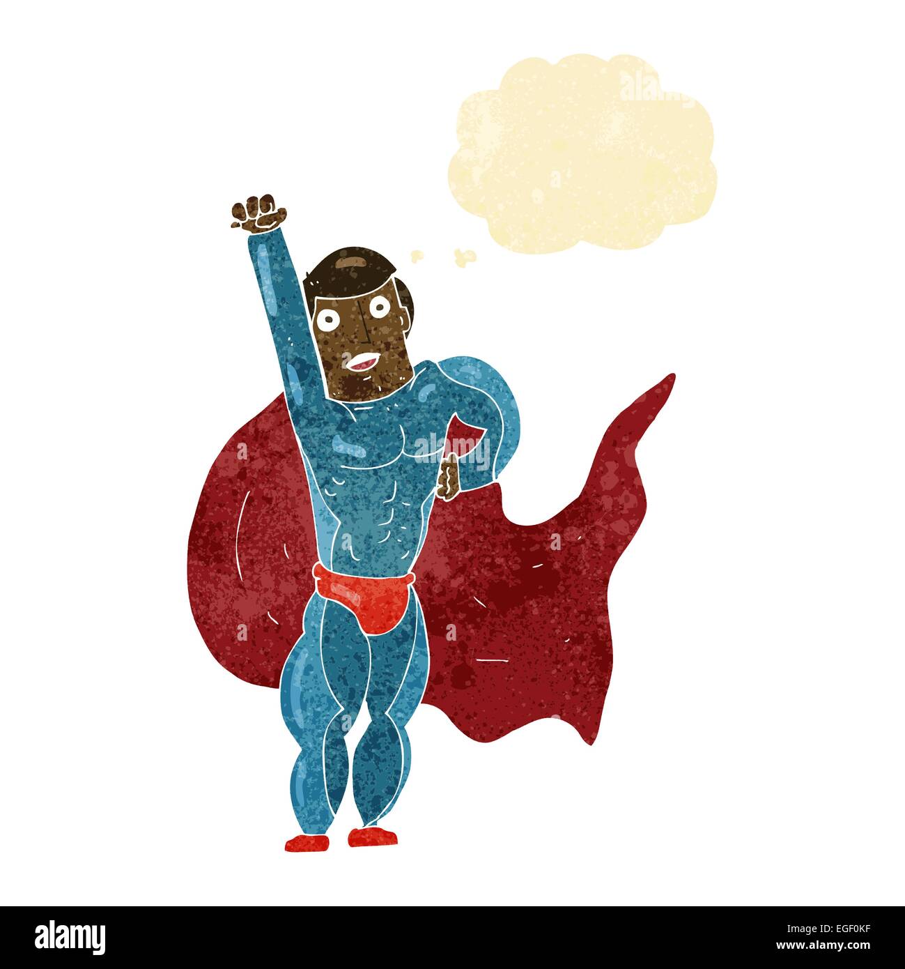 cartoon superhero with thought bubble Stock Vector Image & Art - Alamy