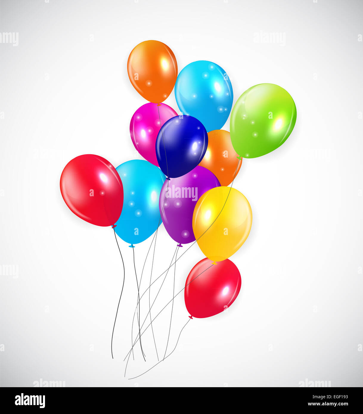 Set of Colored Balloons, Vector Illustration Stock Photo - Alamy