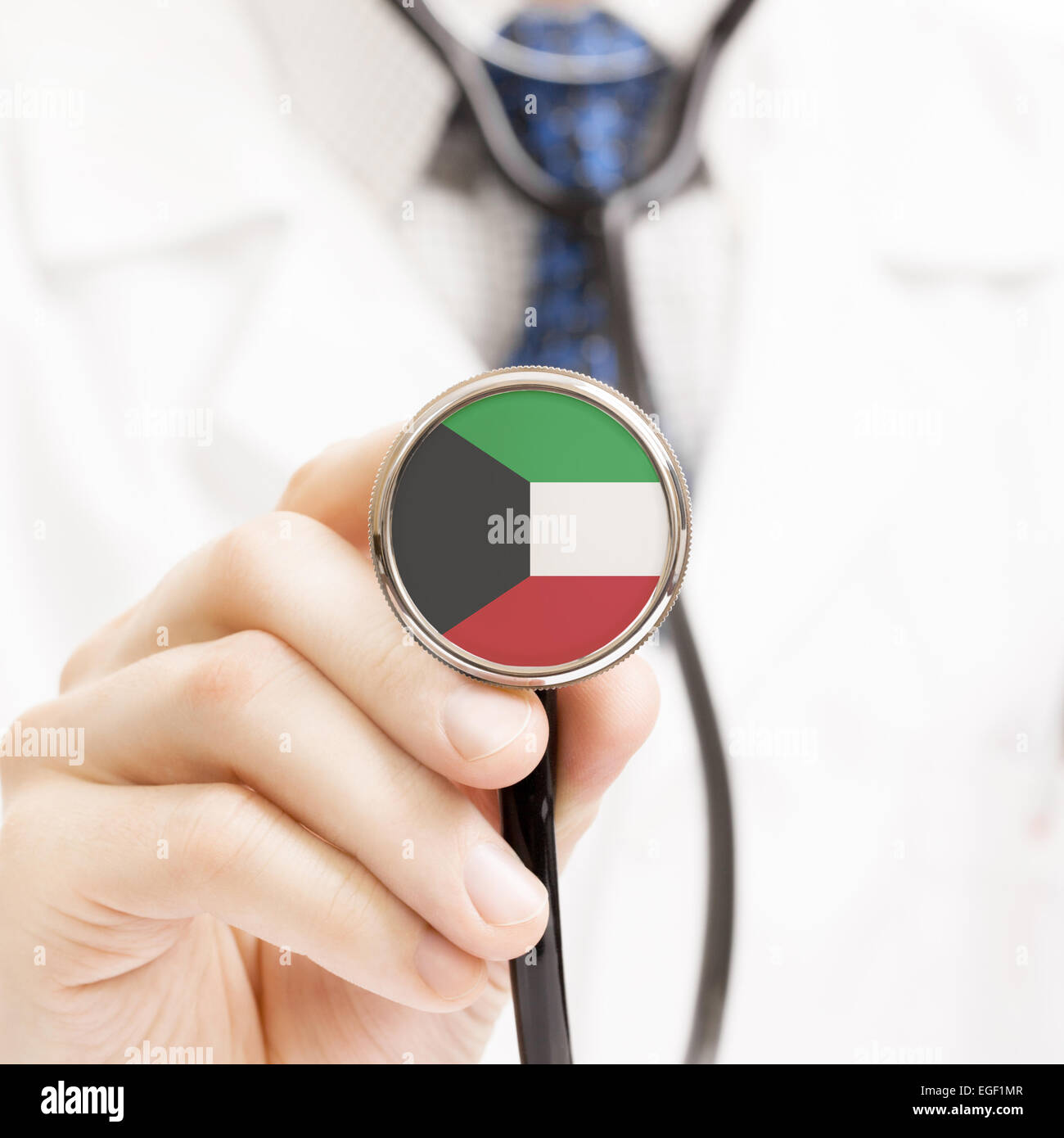 National flag on stethoscope conceptual series - Kuwait Stock Photo - Alamy