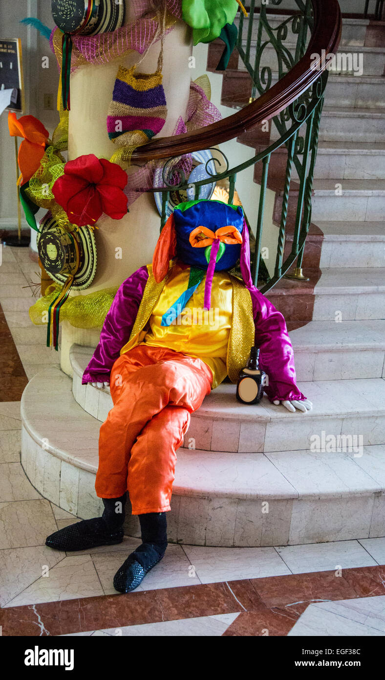 A stffed costum representing a drunk party goer during Barranquilla's ...