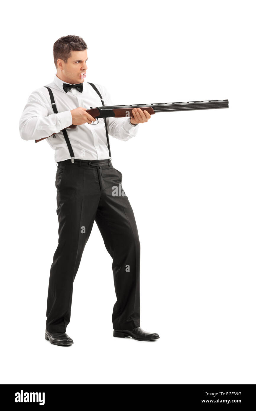 Man gun angry Cut Out Stock Images & Pictures - Alamy