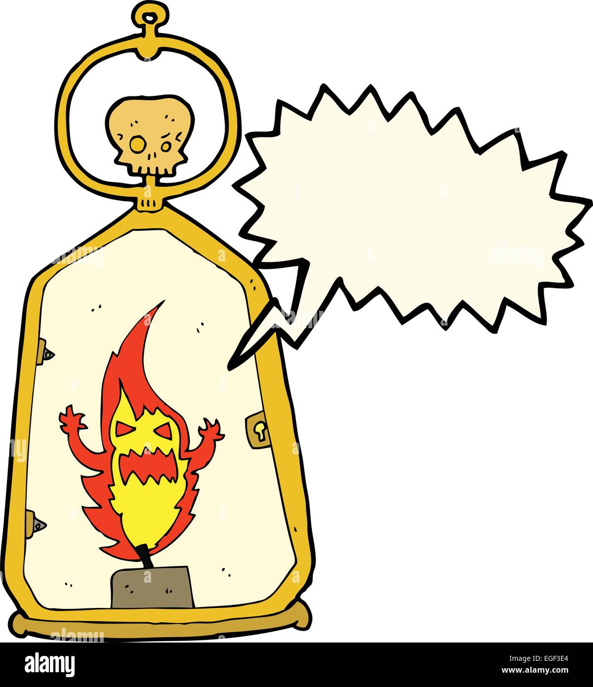 cartoon spooky lantern with speech bubble Stock Vector Image & Art - Alamy