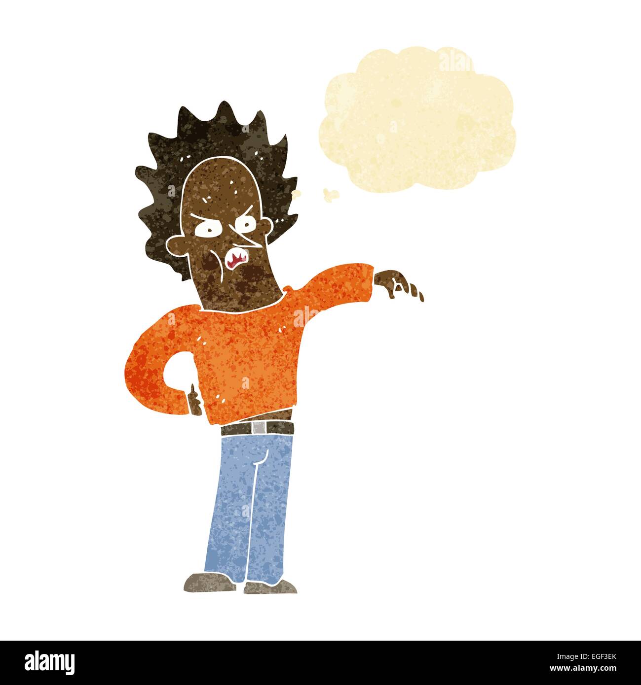 cartoon nasty boy with thought bubble Stock Vector Image & Art - Alamy