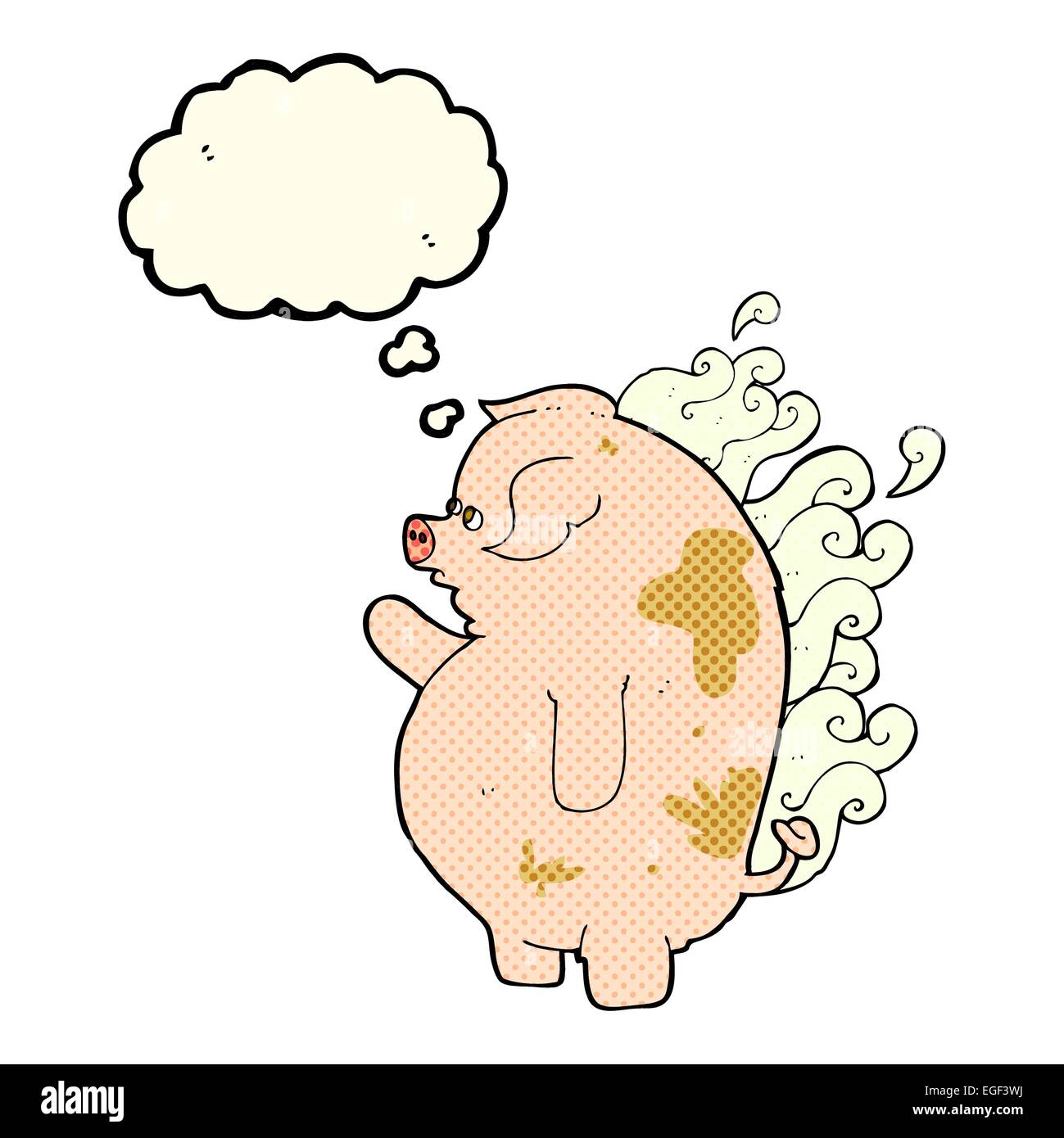 cartoon fat smelly pig with thought bubble Stock Vector Image & Art - Alamy