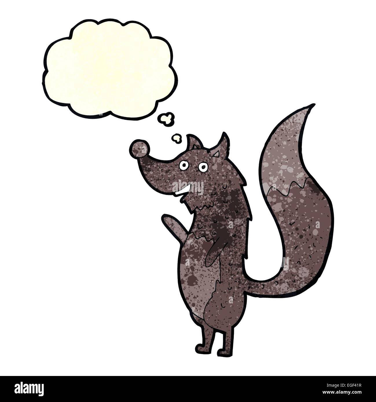 cartoon waving wolf with thought bubble Stock Vector Image & Art - Alamy