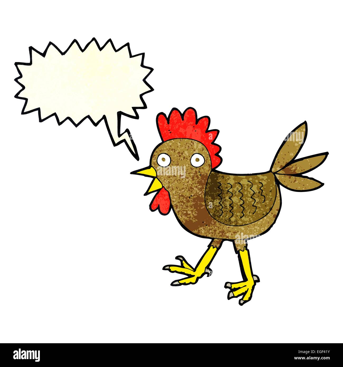 funny cartoon chicken with speech bubble Stock Vector Image & Art - Alamy