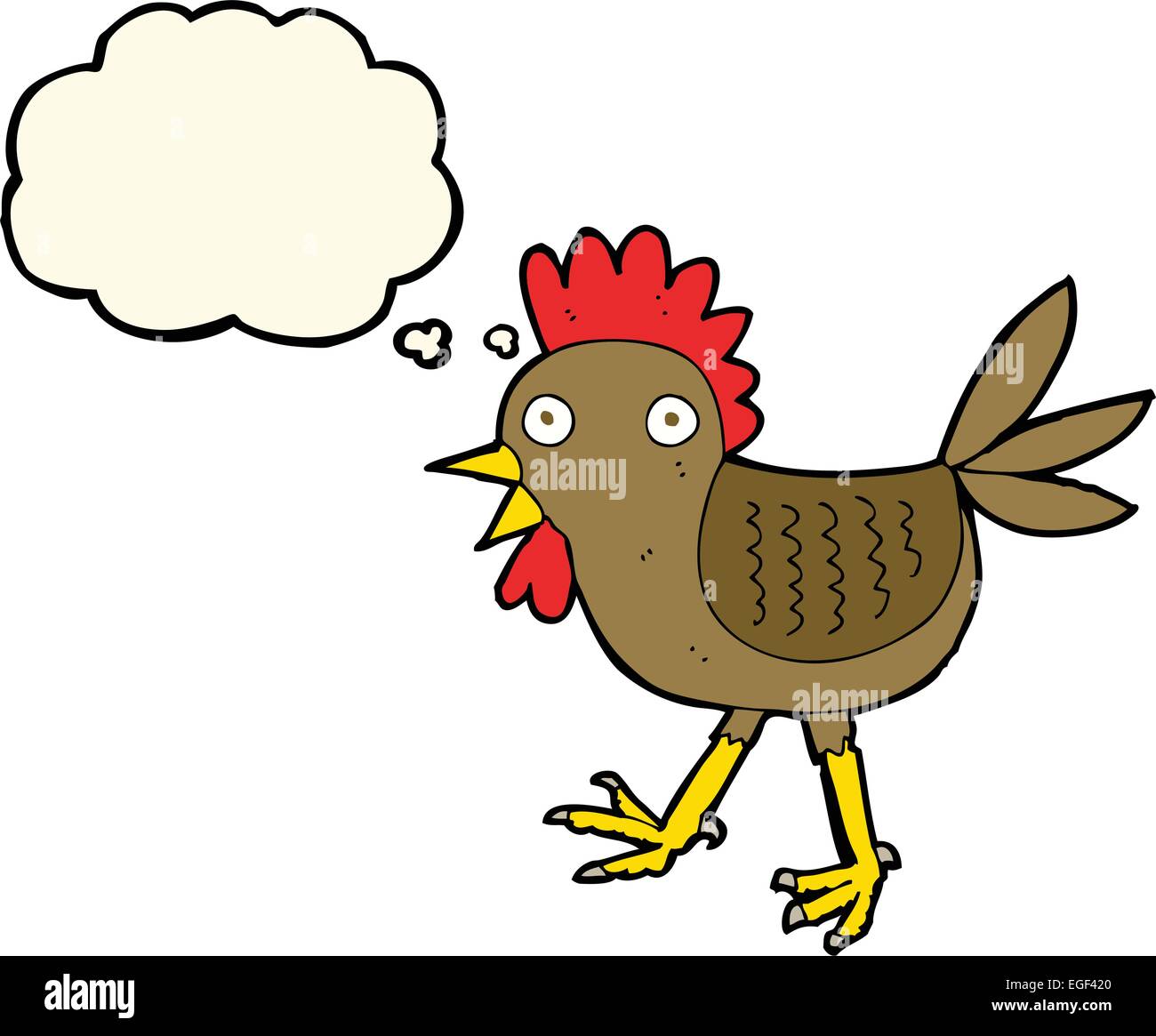 funny cartoon chicken with thought bubble Stock Vector Image & Art - Alamy