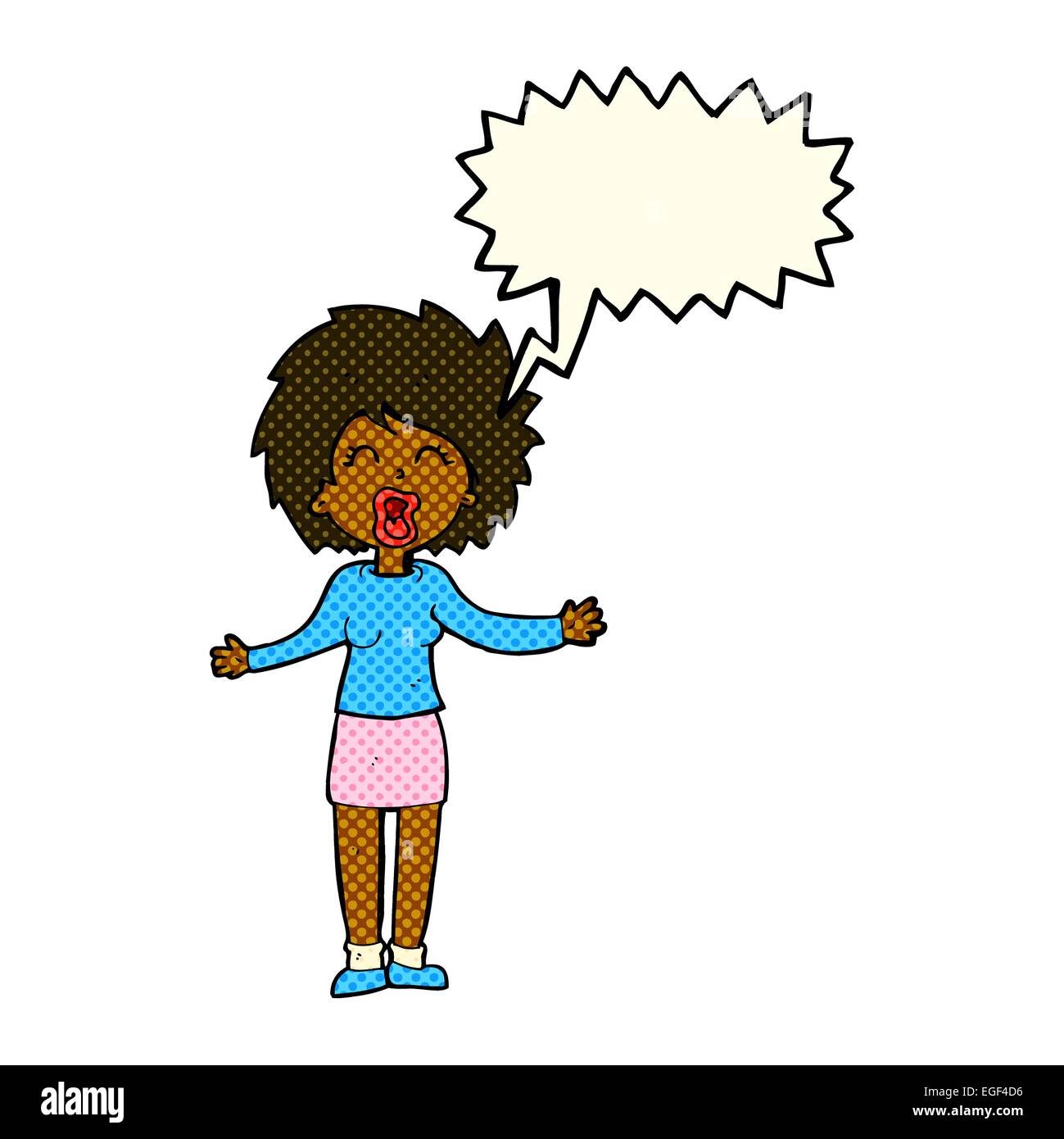 cartoon loud woman with speech bubble Stock Vector Image & Art - Alamy