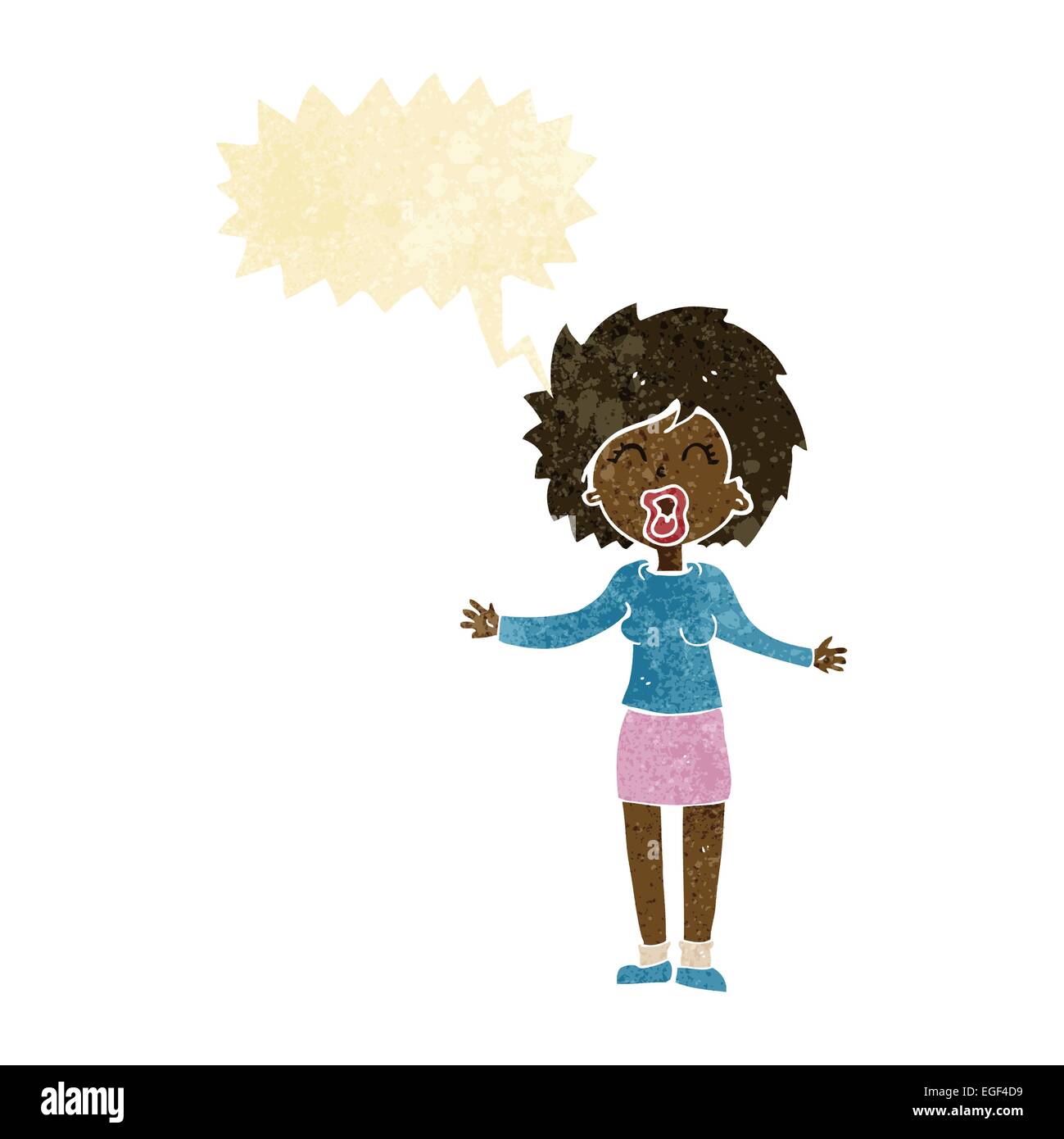 cartoon loud woman with speech bubble Stock Vector Image & Art - Alamy