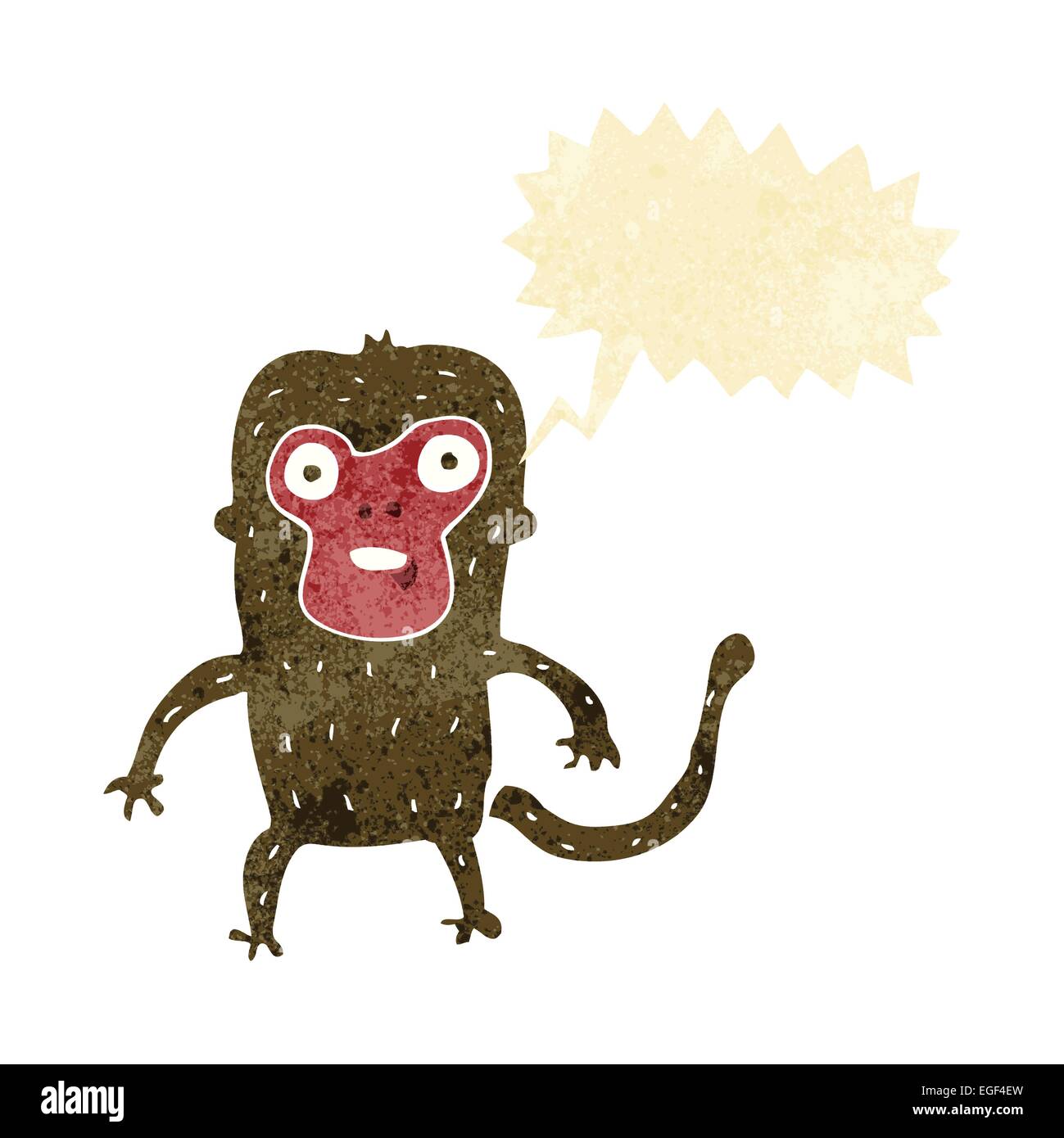 cartoon monkey with speech bubble Stock Vector Image & Art - Alamy