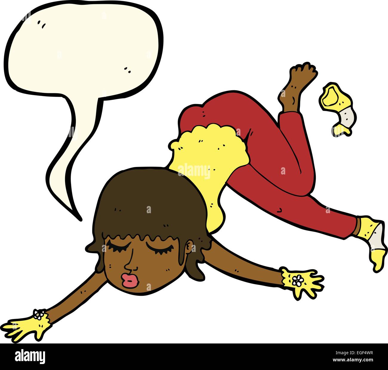 cartoon woman floating with speech bubble Stock Vector Image & Art - Alamy