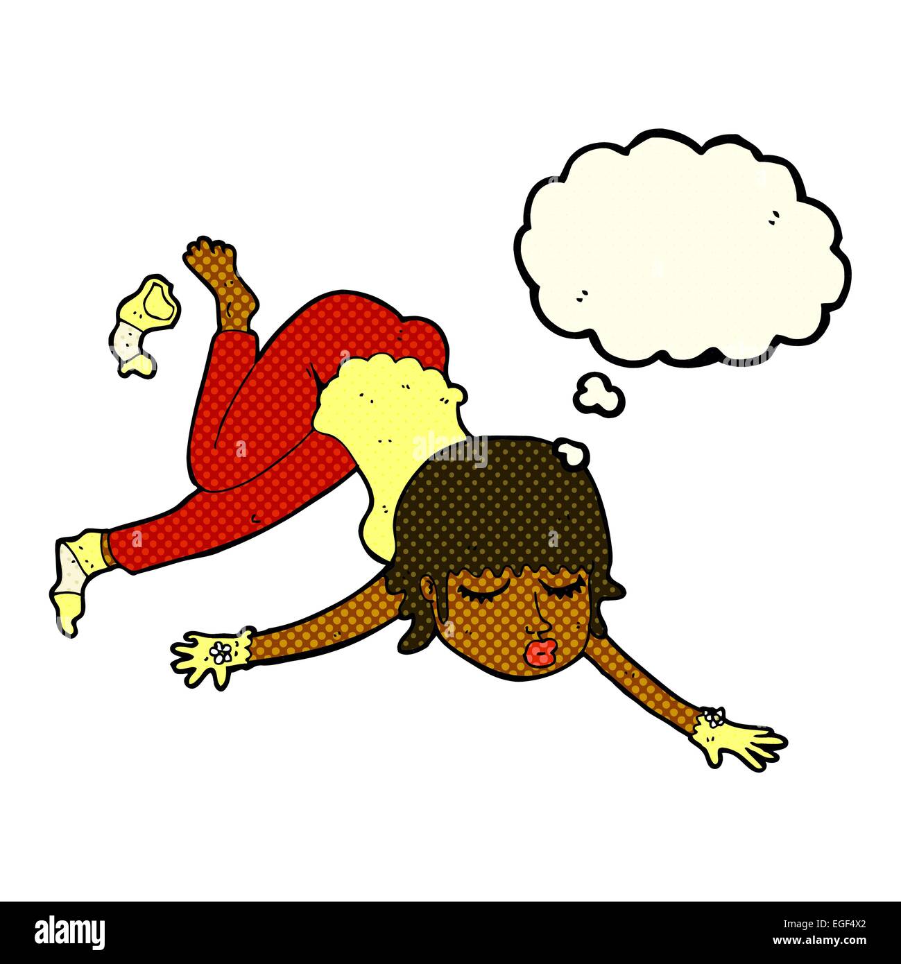cartoon woman floating with thought bubble Stock Vector Image & Art - Alamy