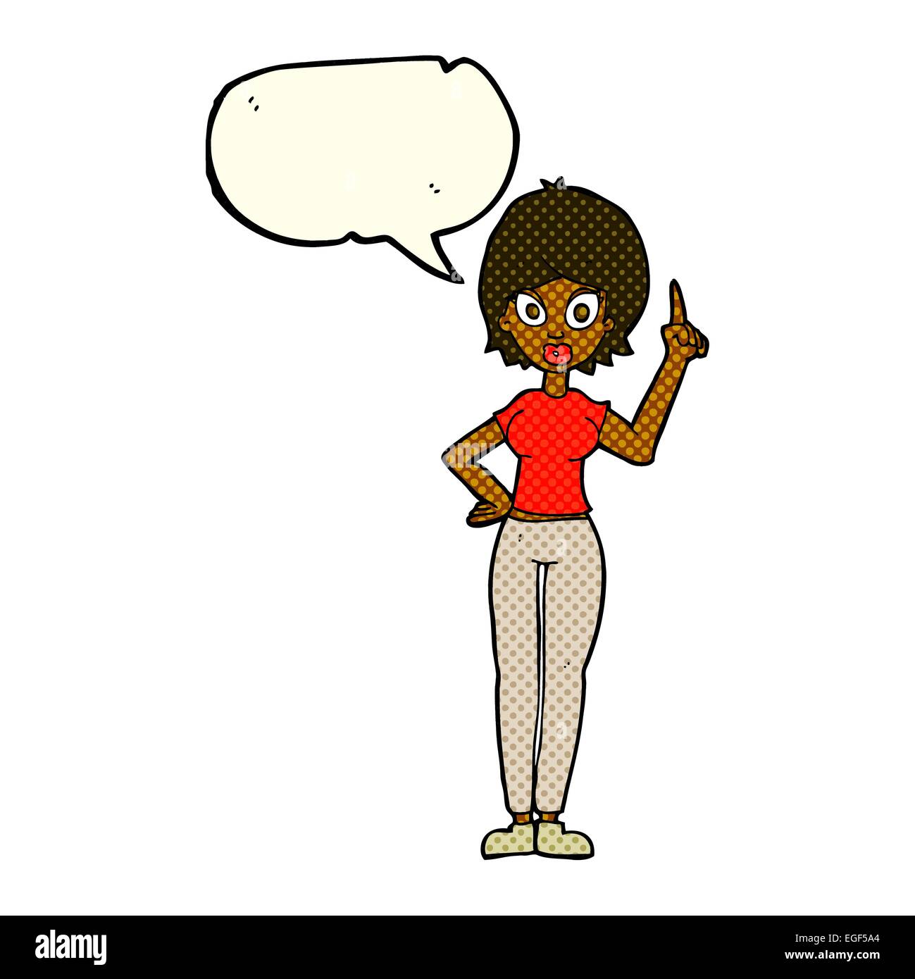 cartoon woman explaining her point with speech bubble Stock Vector ...