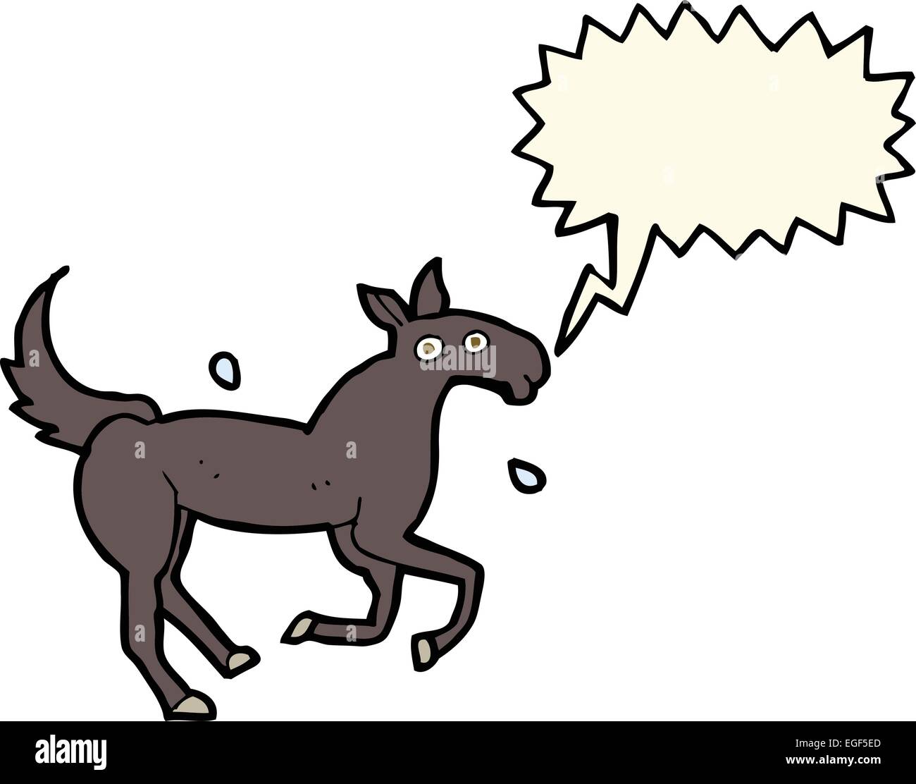 cartoon horse sweating with speech bubble Stock Vector Image & Art - Alamy