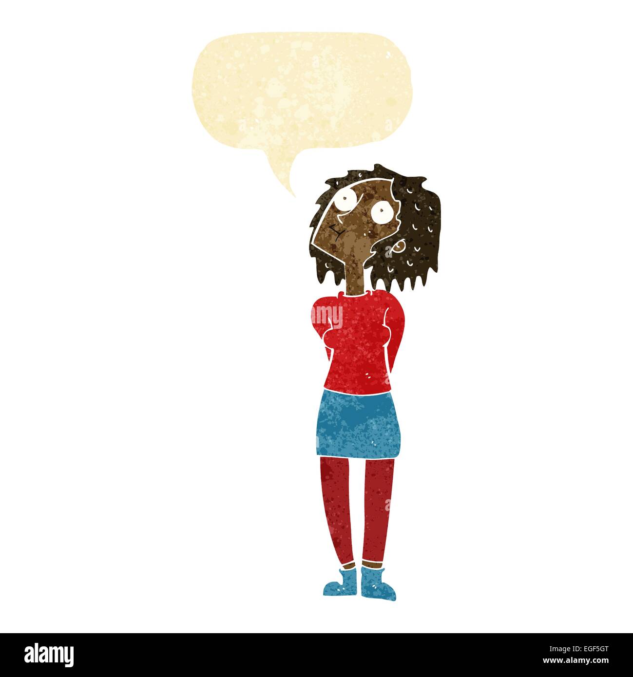 cartoon curious woman with speech bubble Stock Vector Image & Art - Alamy