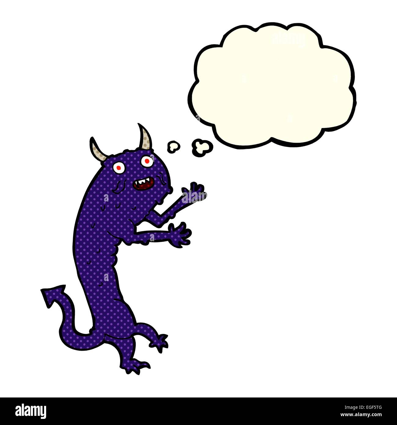 cartoon devil with thought bubble Stock Vector Image & Art - Alamy