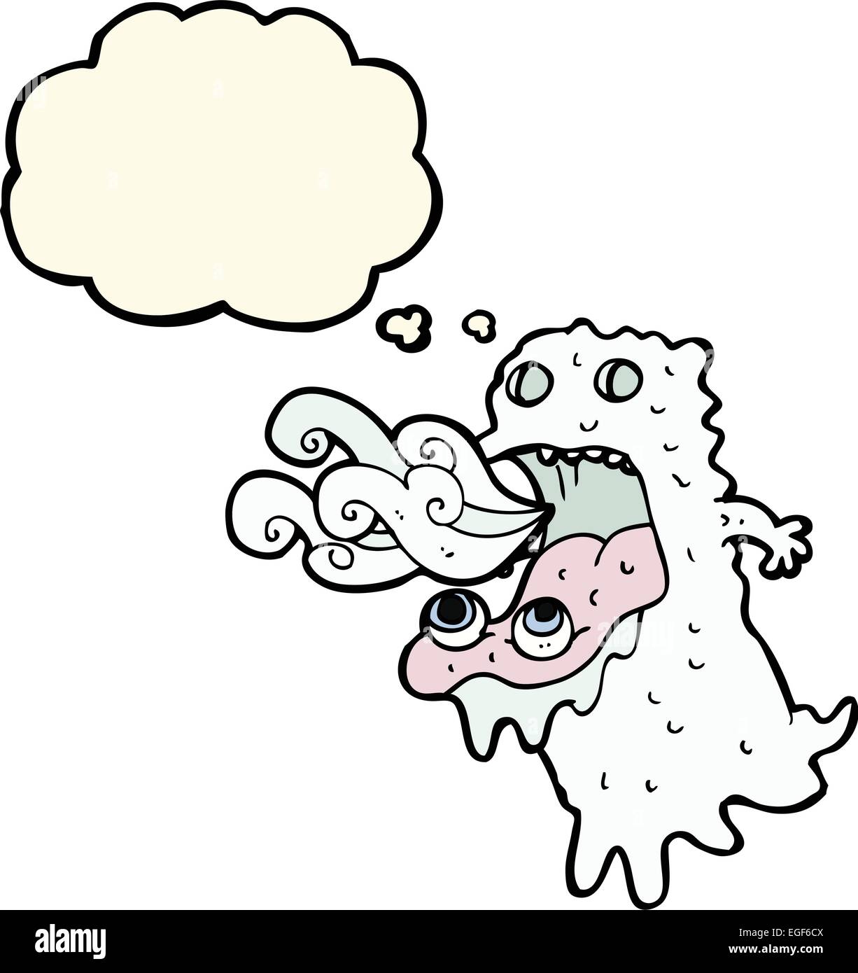 cartoon gross ghost with thought bubble Stock Vector Image & Art - Alamy