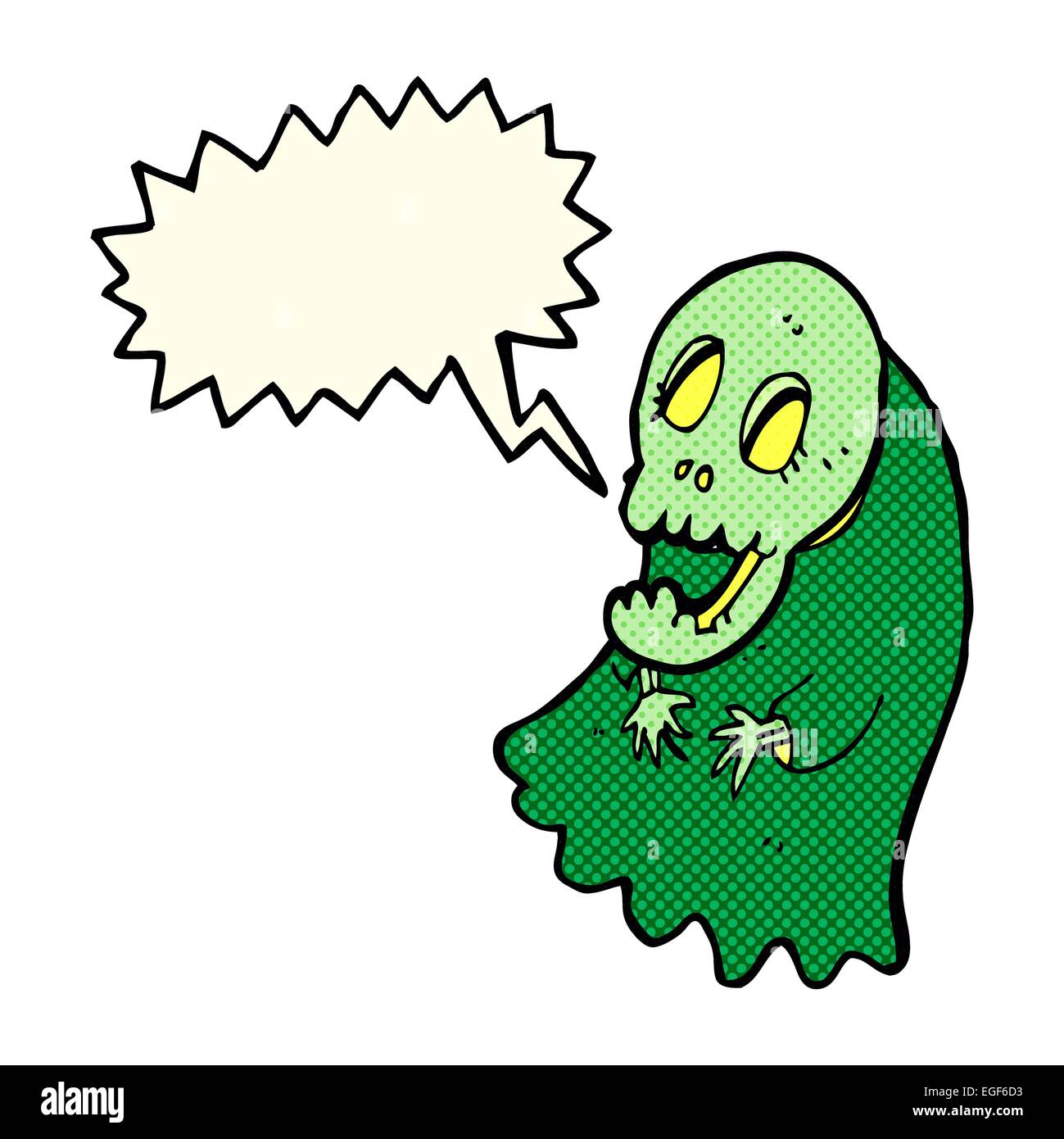 cartoon spooky ghoul with speech bubble Stock Vector Image & Art - Alamy