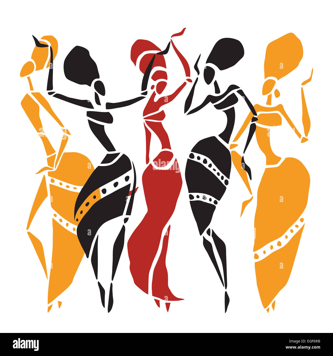 African dancers silhouette set Stock Photo - Alamy