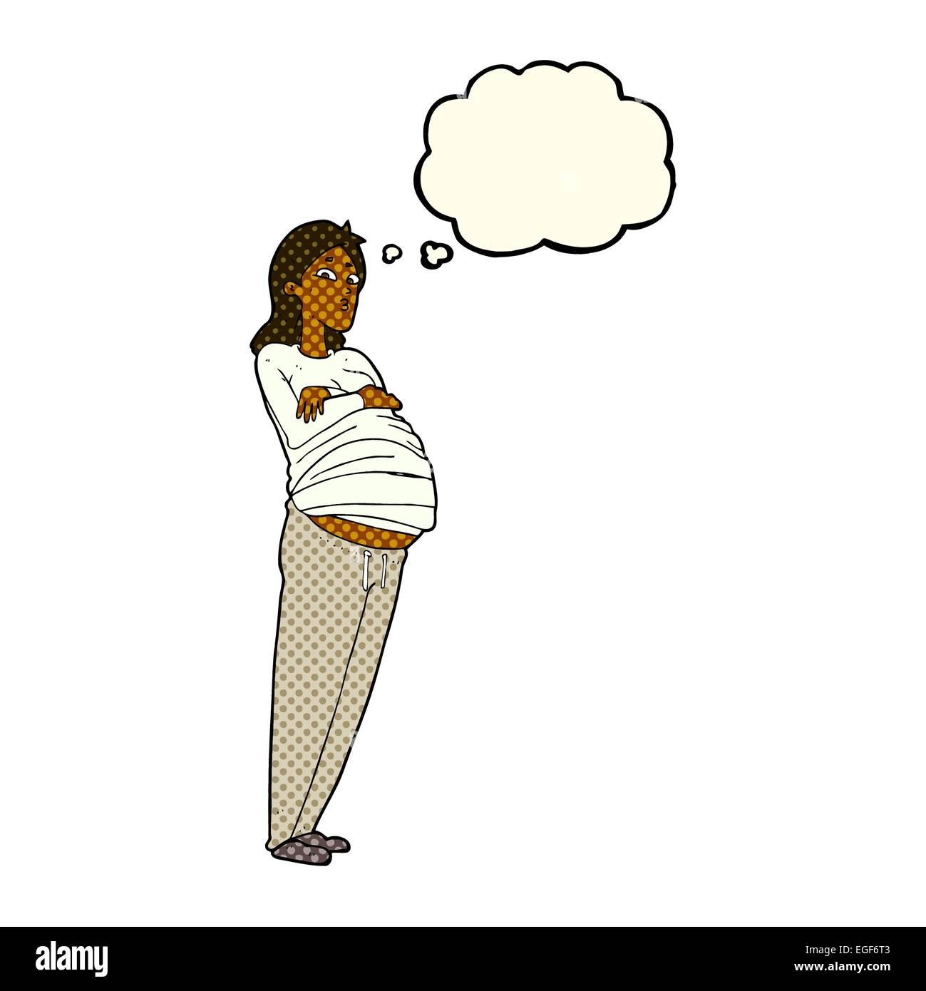 cartoon pregnant woman with thought bubble Stock Vector Image & Art - Alamy