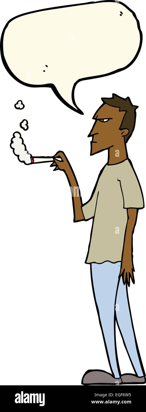 cartoon annoyed smoker with speech bubble Stock Vector Image & Art - Alamy