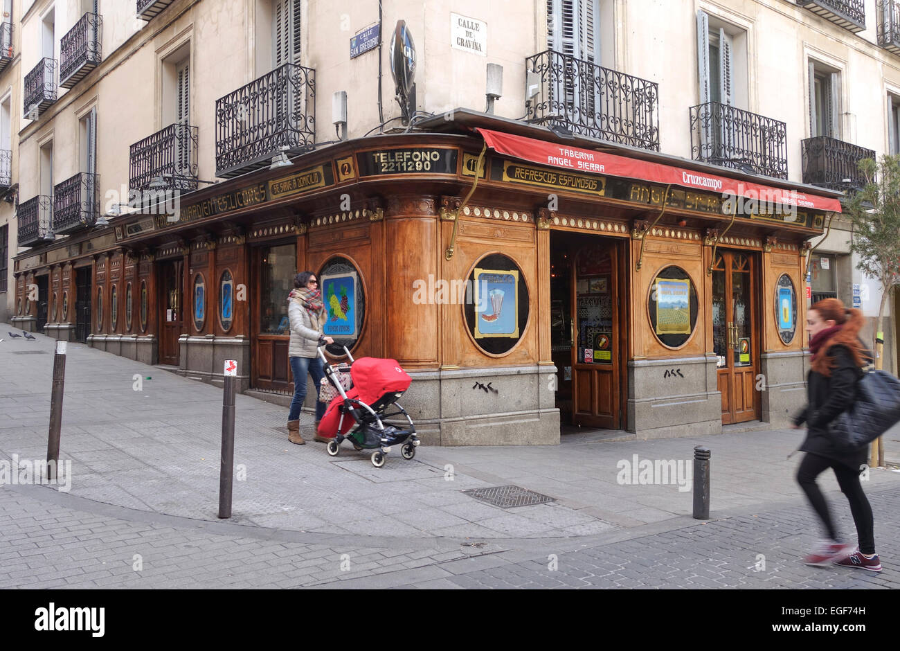 Historic old taberna, La Taberna de Ángel sierra in Chueca, Madrid ...