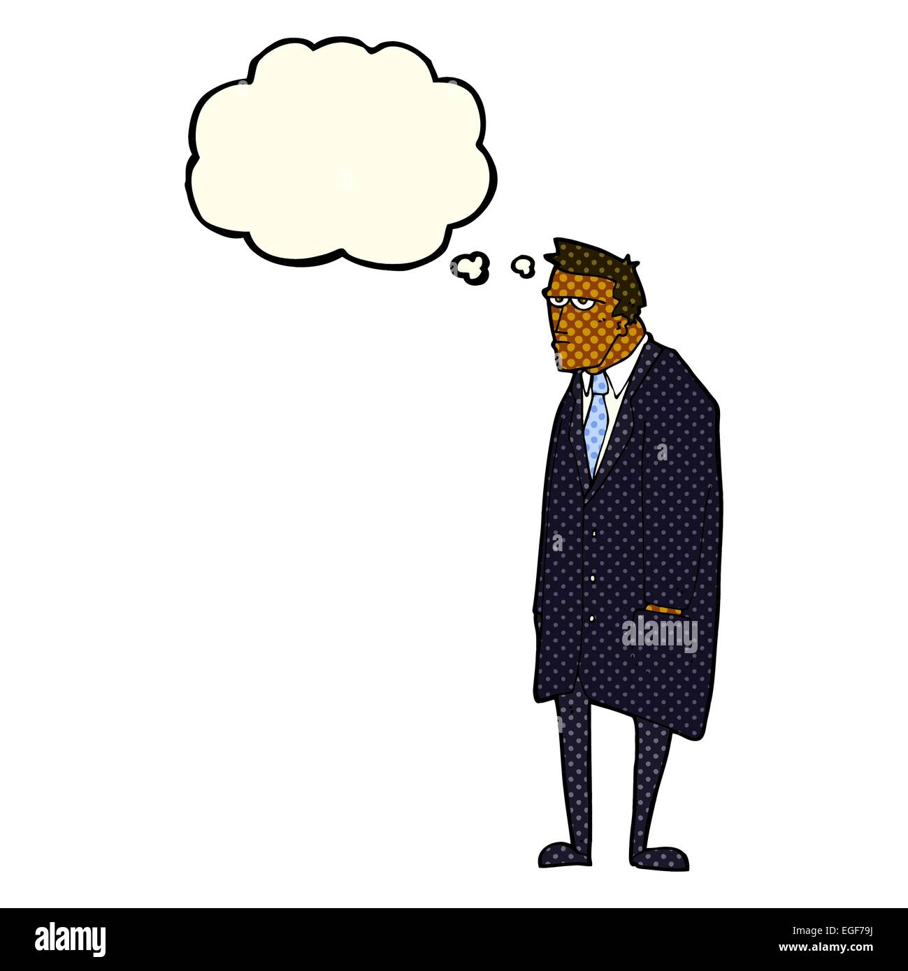 cartoon bad tempered man with thought bubble Stock Vector Image & Art ...