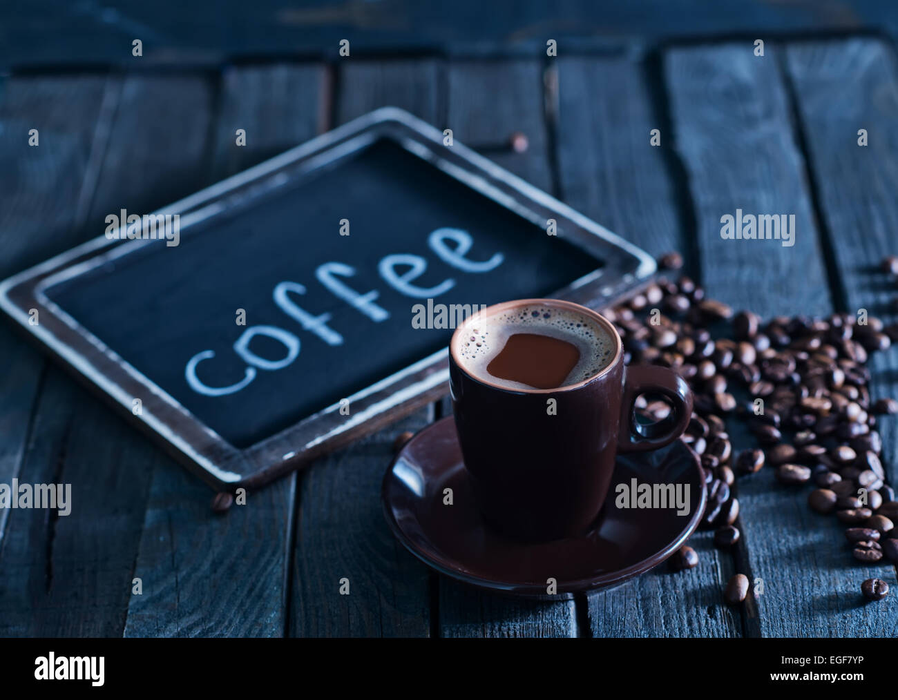 coffee background, coffee beans on the wooden table Stock Photo - Alamy