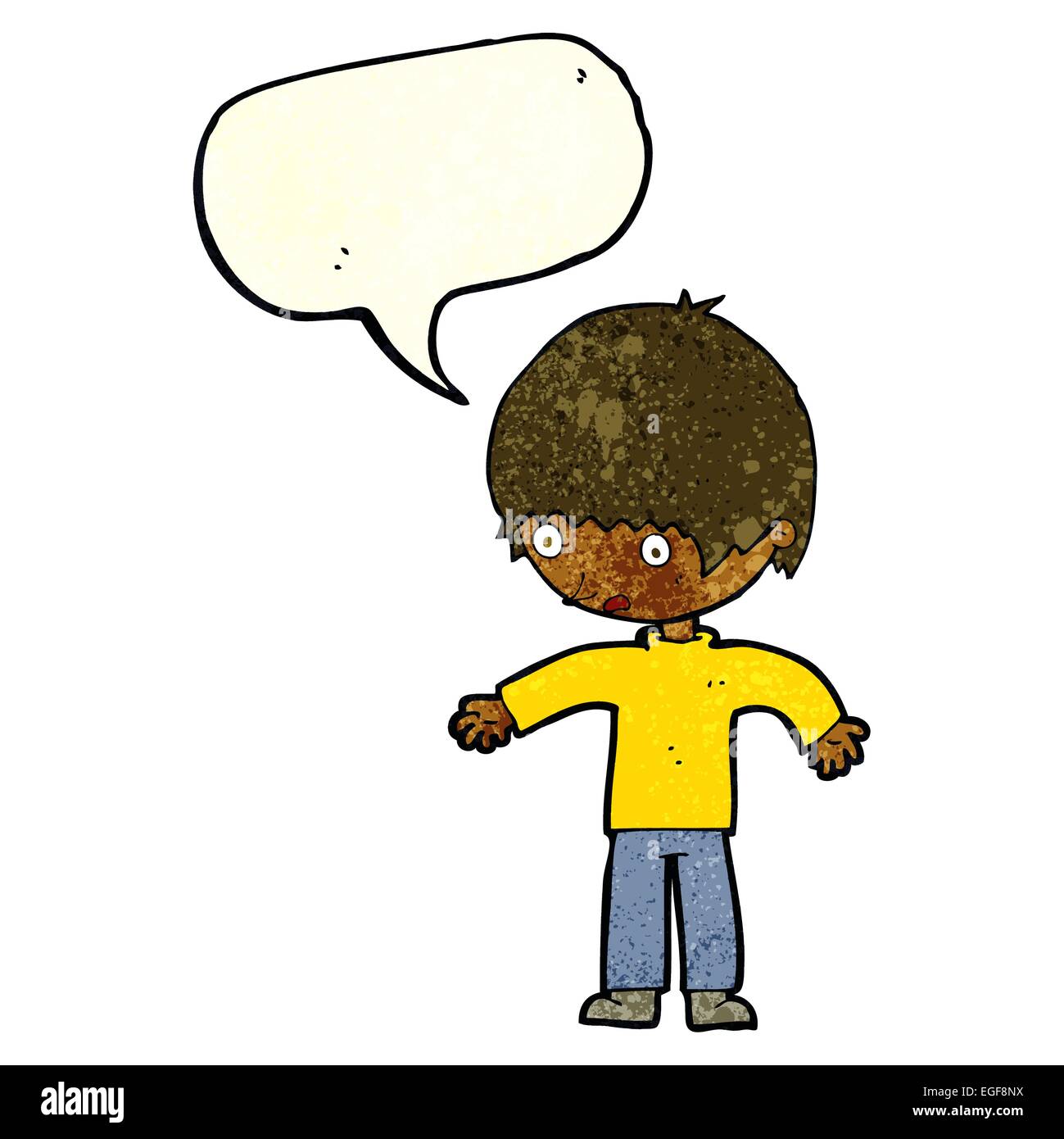 cartoon confused boy with speech bubble Stock Vector Image & Art - Alamy