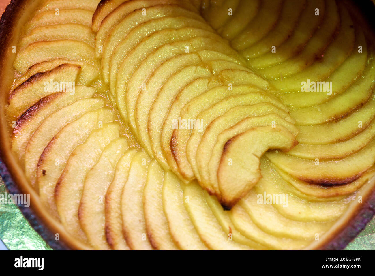Apple Pie dessert texture close up Stock Photo - Alamy