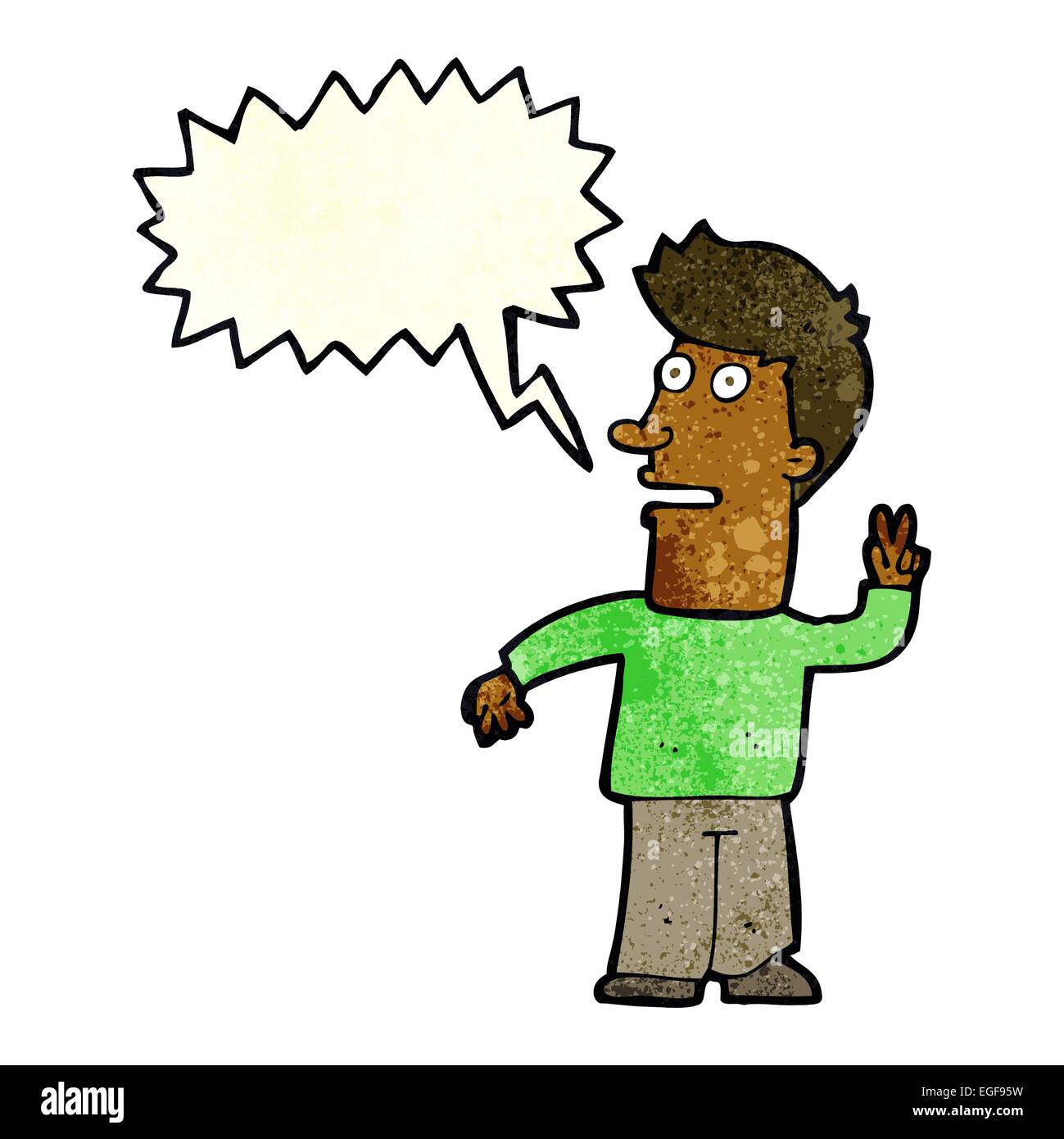 Cartoon man making peace sign hi-res stock photography and images - Alamy