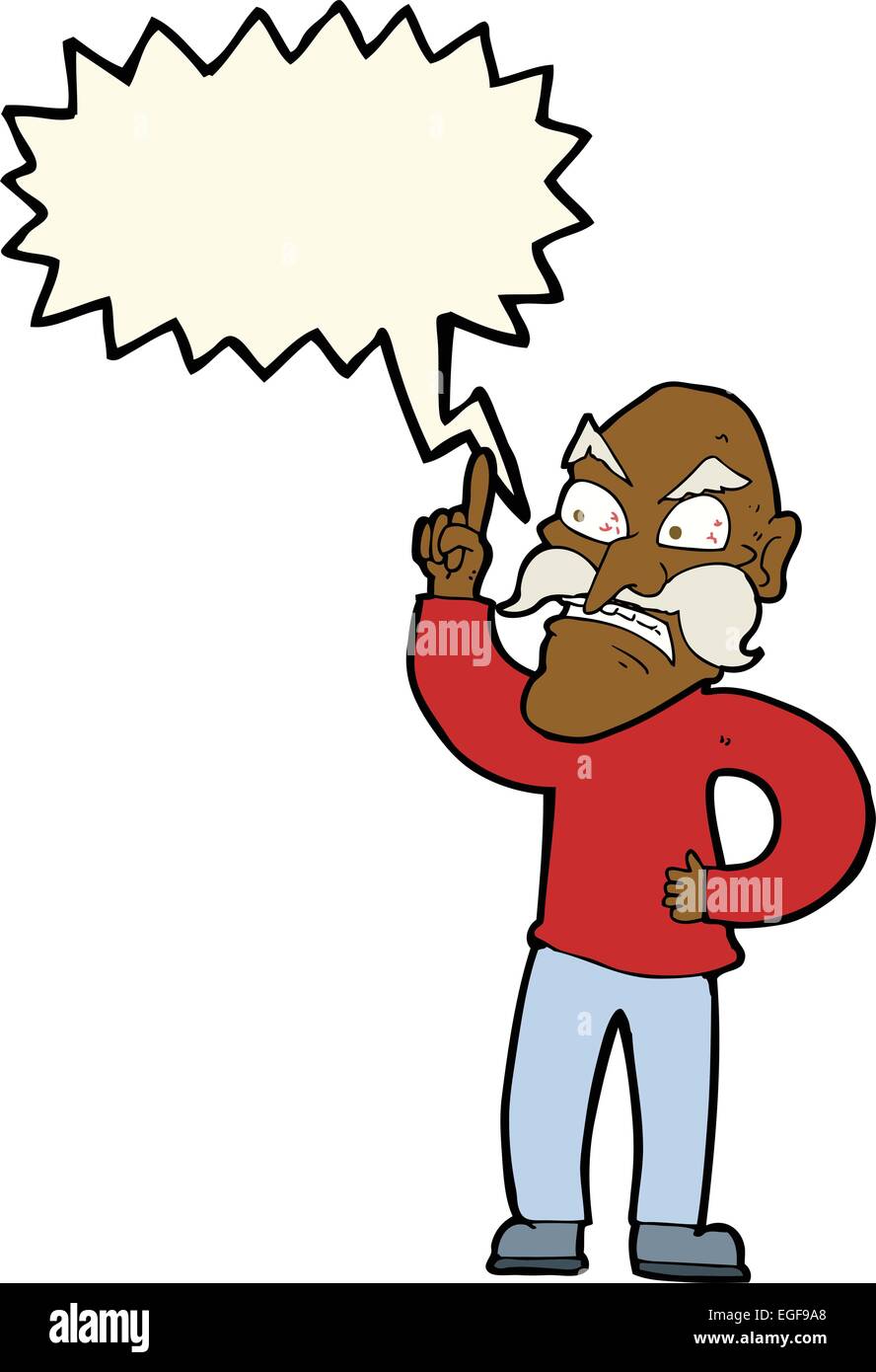 cartoon old man laying down rules with speech bubble Stock Vector Image ...