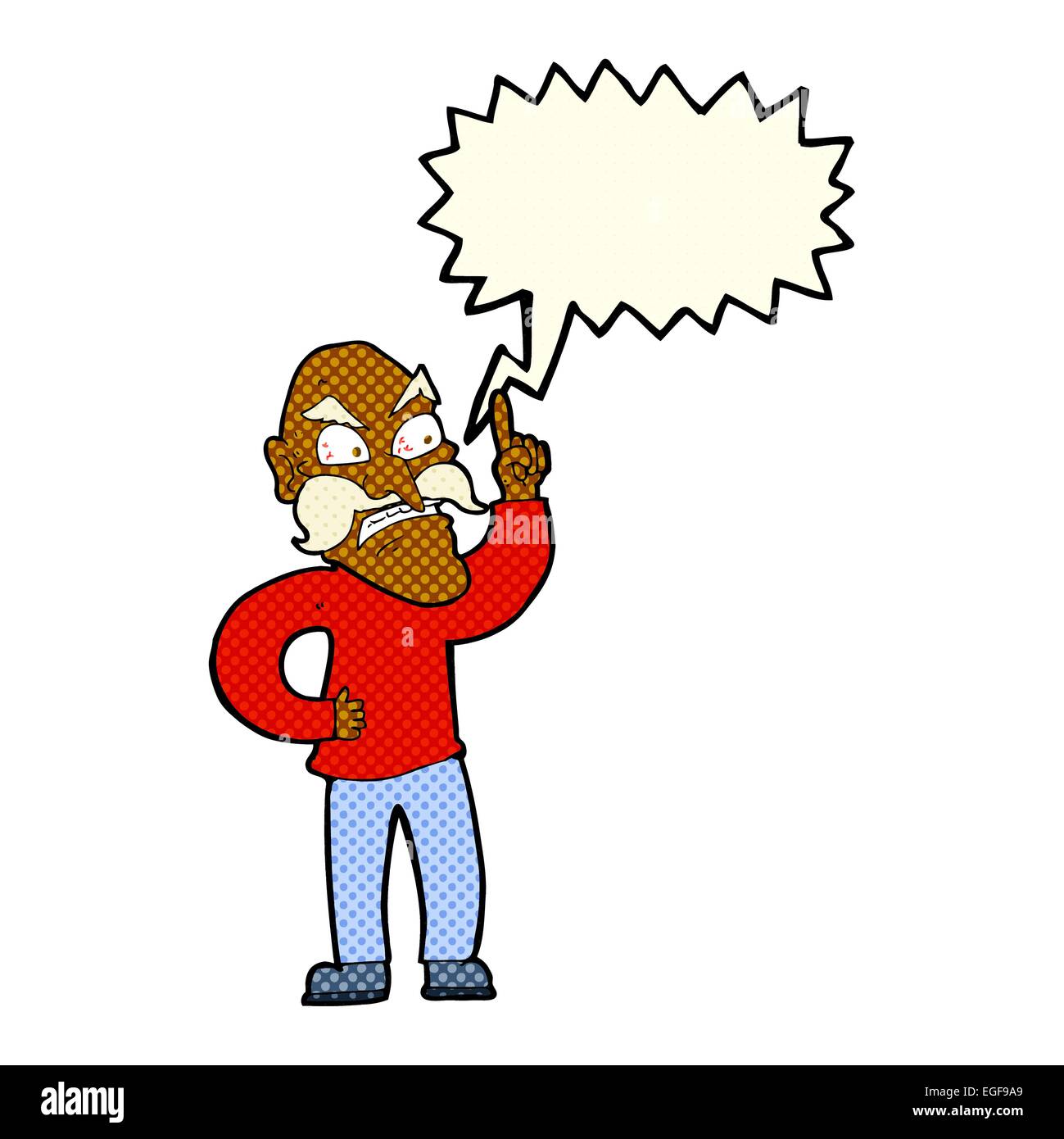 cartoon old man laying down rules with speech bubble Stock Vector Image ...