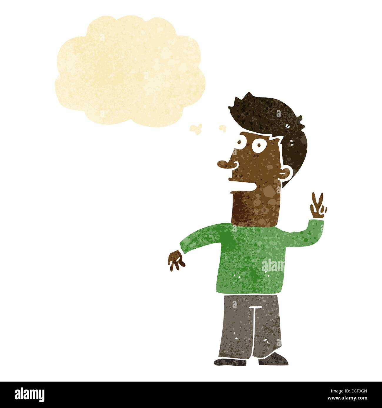 Cartoon man making peace sign hi-res stock photography and images - Alamy