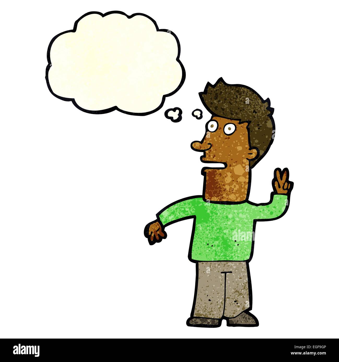 Cartoon man making peace sign hi-res stock photography and images - Alamy