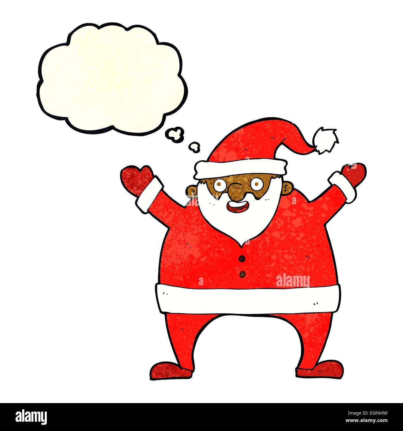 cartoon santa claus with thought bubble Stock Vector Image & Art - Alamy