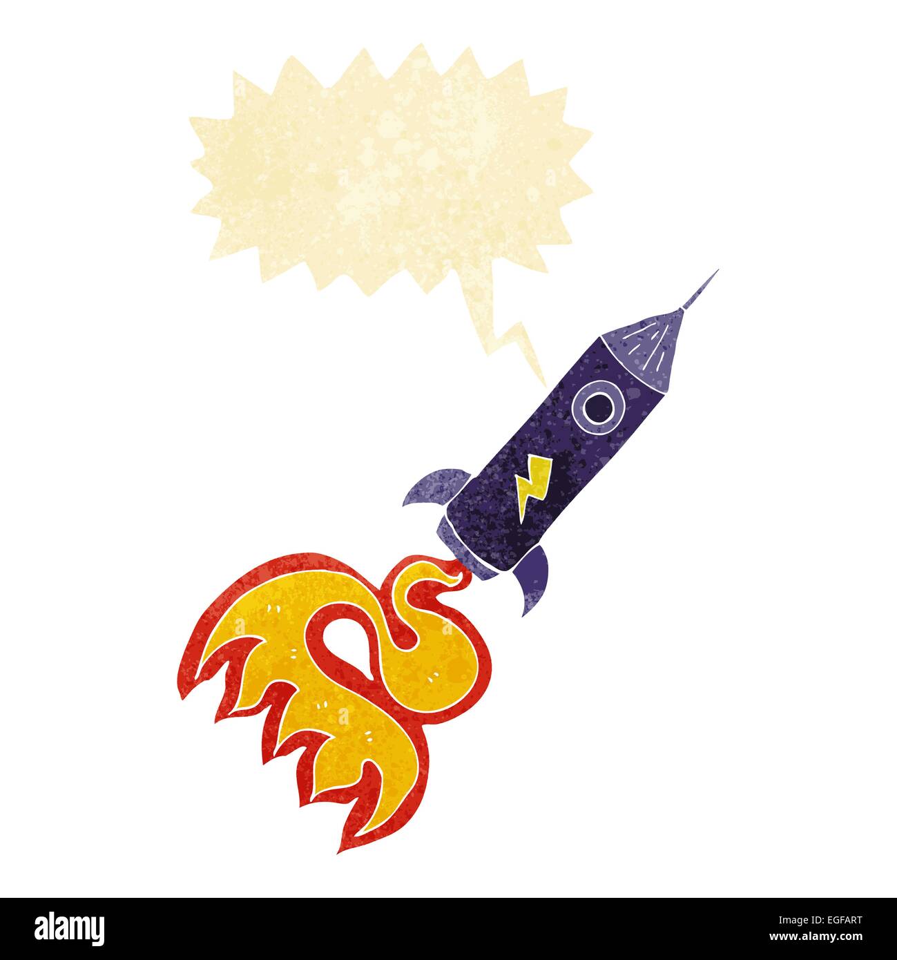 cartoon space rocket with speech bubble Stock Vector Image & Art - Alamy