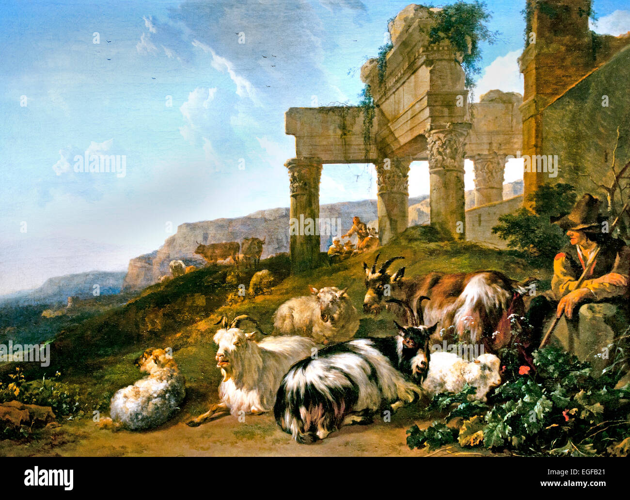 Shepherd flock painting hi-res stock photography and images - Alamy