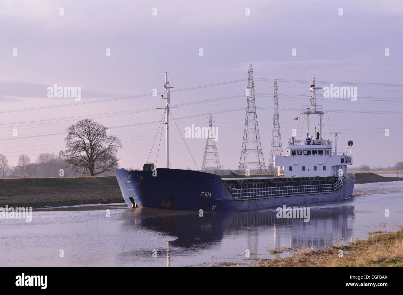 The Russian registered cargo ship Syam moving seawards down the River ...