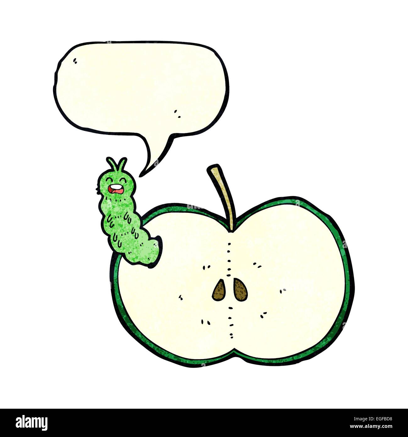 cartoon bug eating apple with speech bubble Stock Vector Image & Art ...