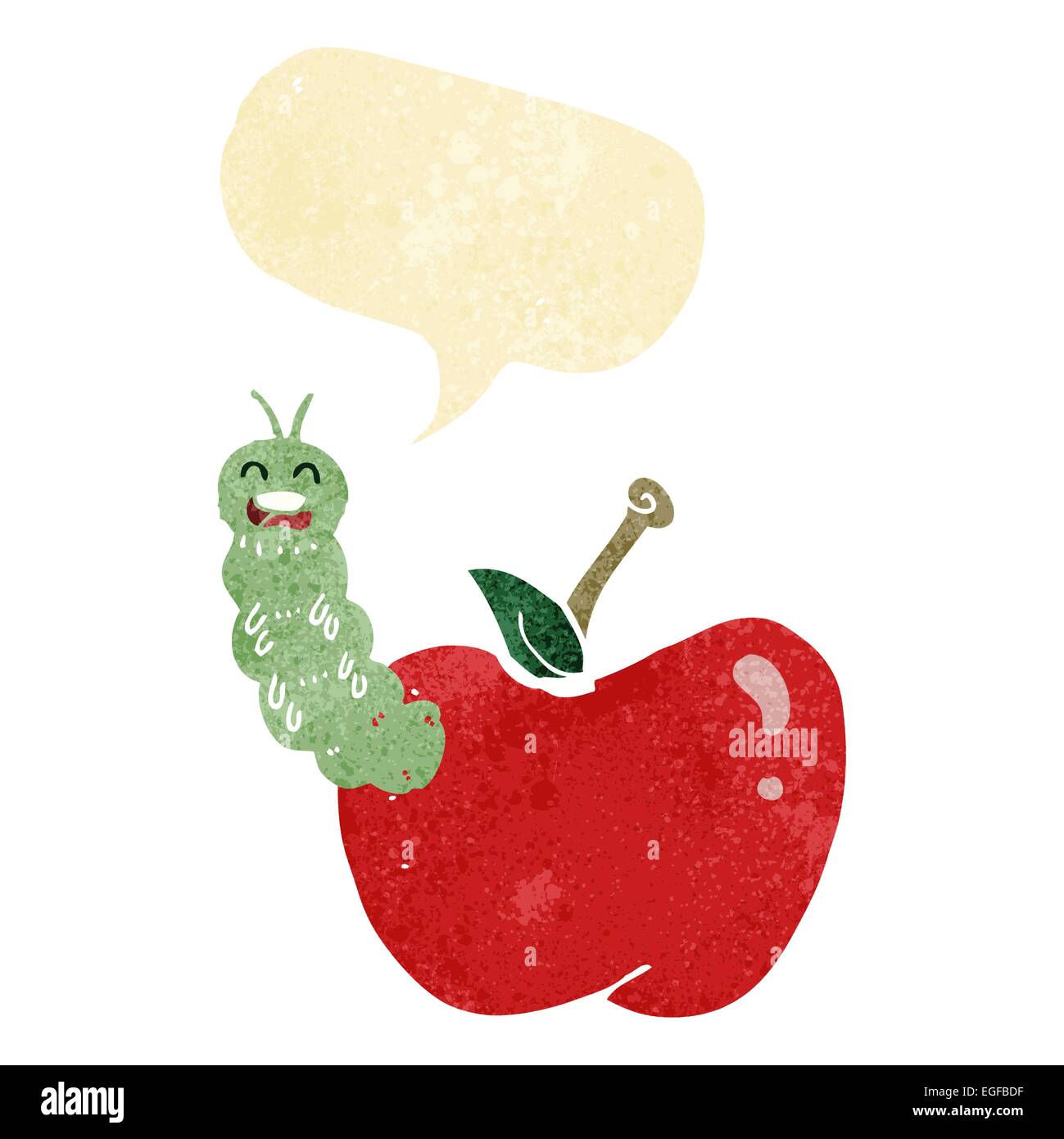 cartoon bug eating apple with speech bubble Stock Vector Image & Art ...