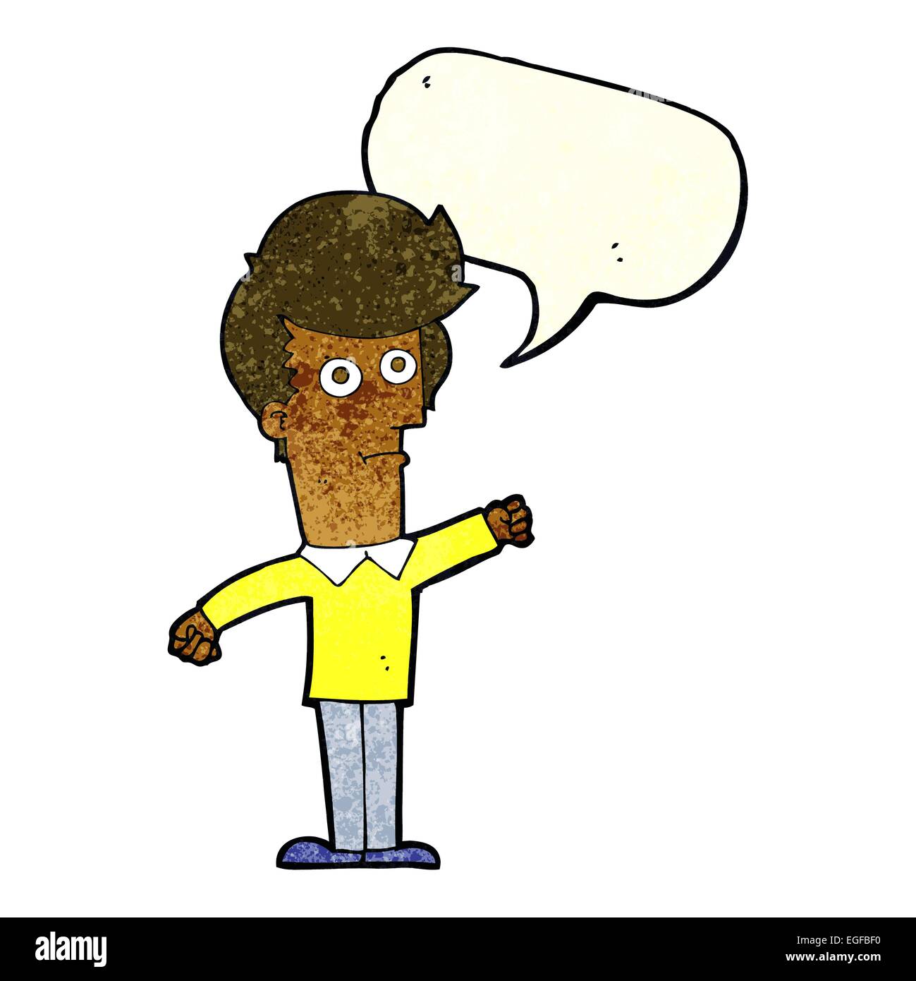 cartoon man punching with speech bubble Stock Vector Image & Art - Alamy